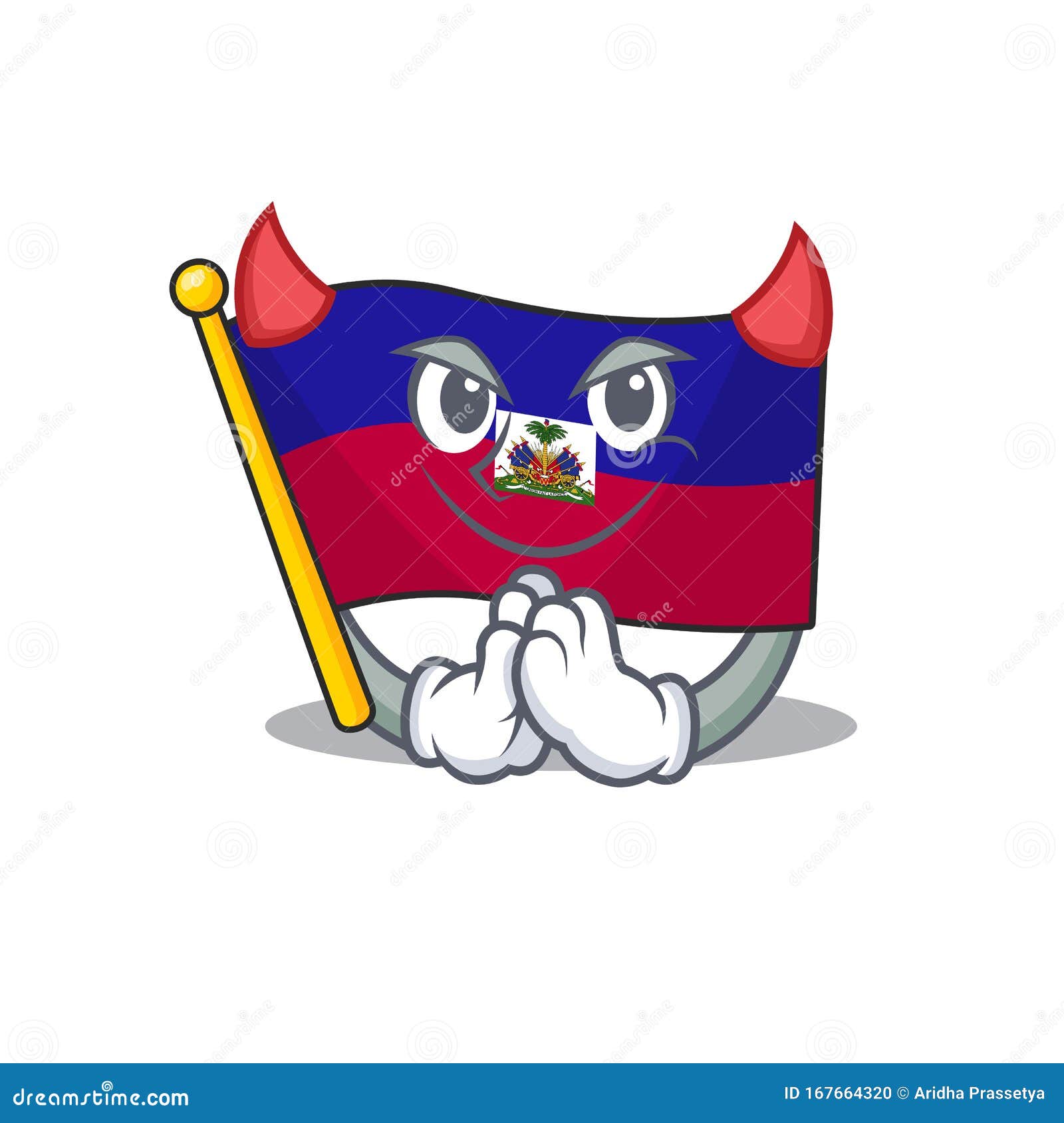 Devil Cartoon Character of Flag Haiti Scroll Design Stock Vector ...