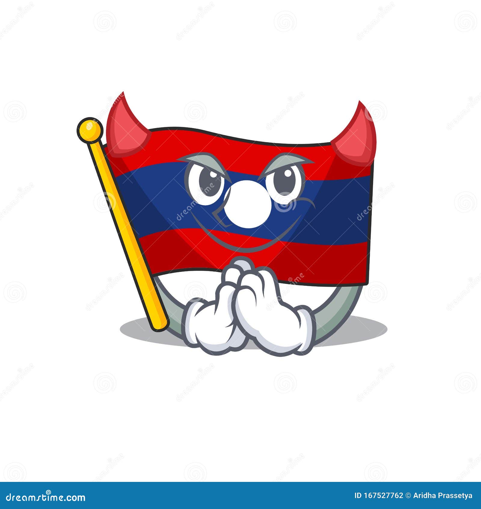 Devil Cartoon Character of Flag Laos Scroll Design Stock Vector ...