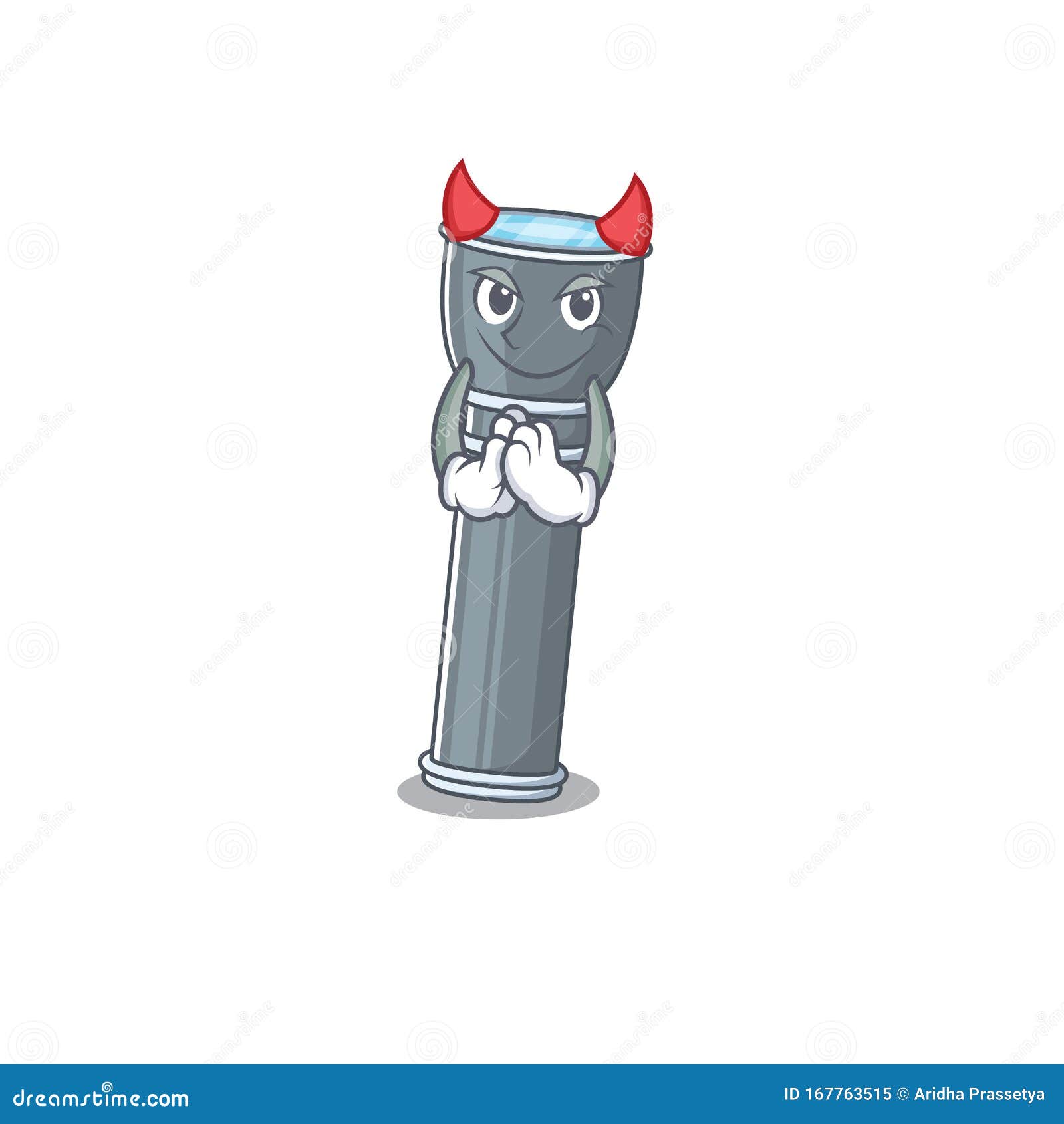 Devil Cartoon Character of Flashlight Scroll Design Stock Vector ...