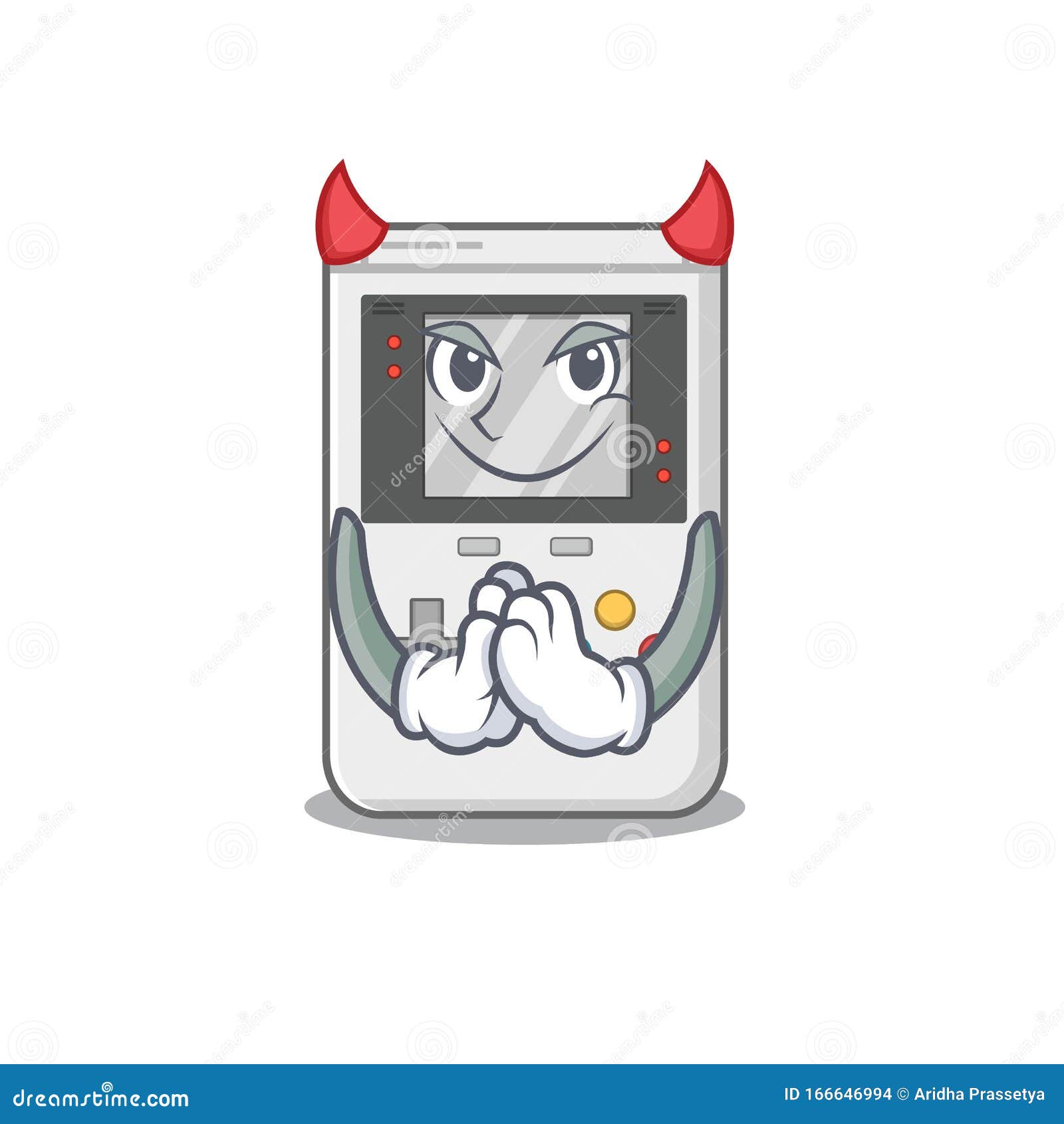 Devil Cartoon Character of Handheld Game Scroll Design Stock Vector ...