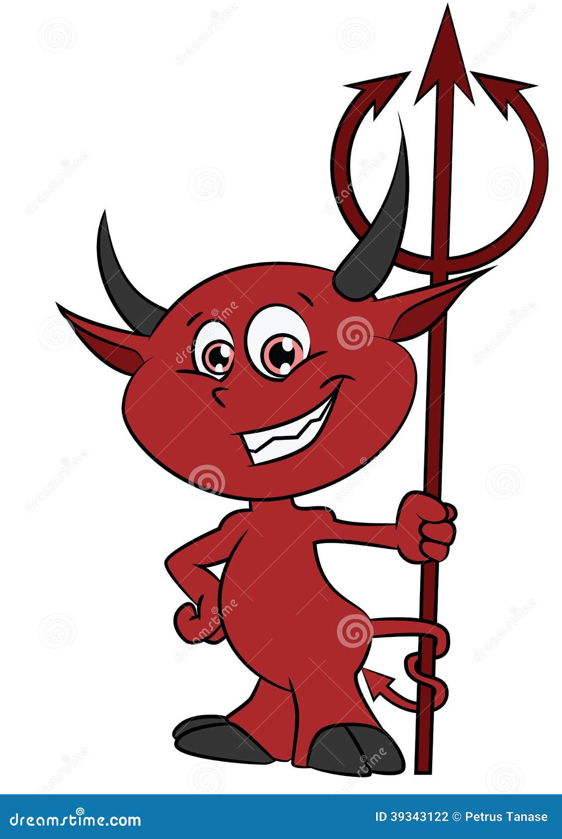 Devil cartoon stock vector. Illustration of cartoon, vector - 39343122