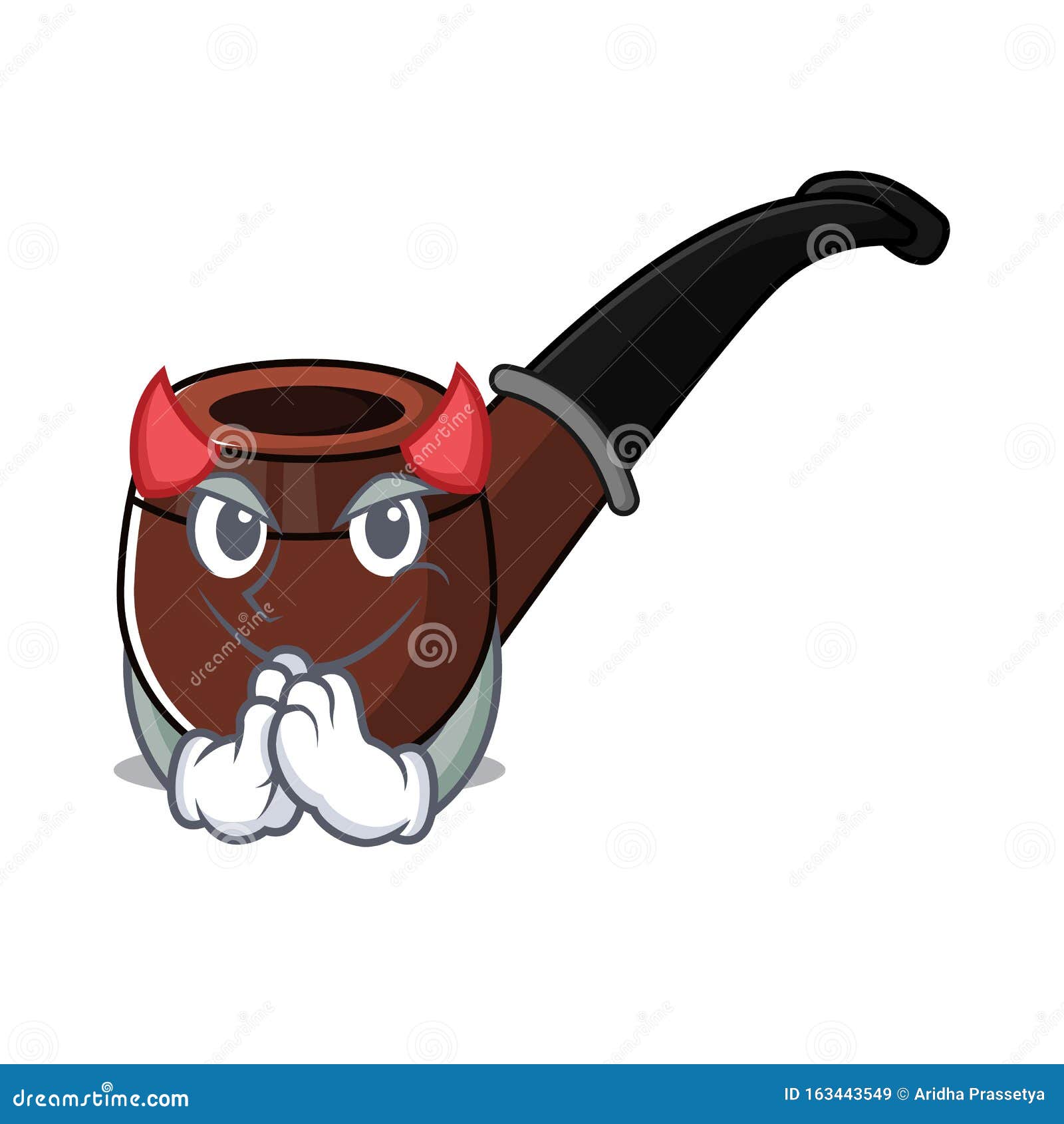 Devil Cartoon Character Style with Smoke Pipe Stock Vector ...