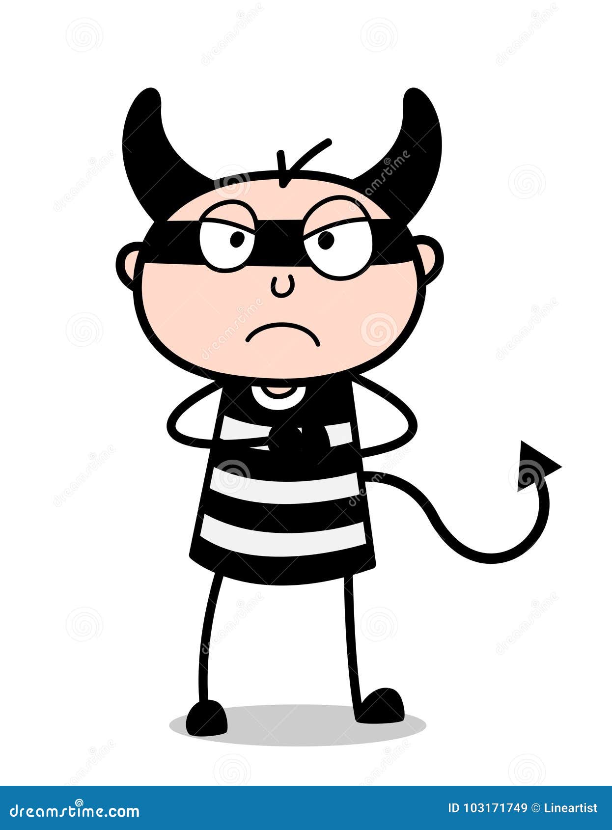 Devil Cartoon Criminal Angry Face Vector Stock Illustration ...