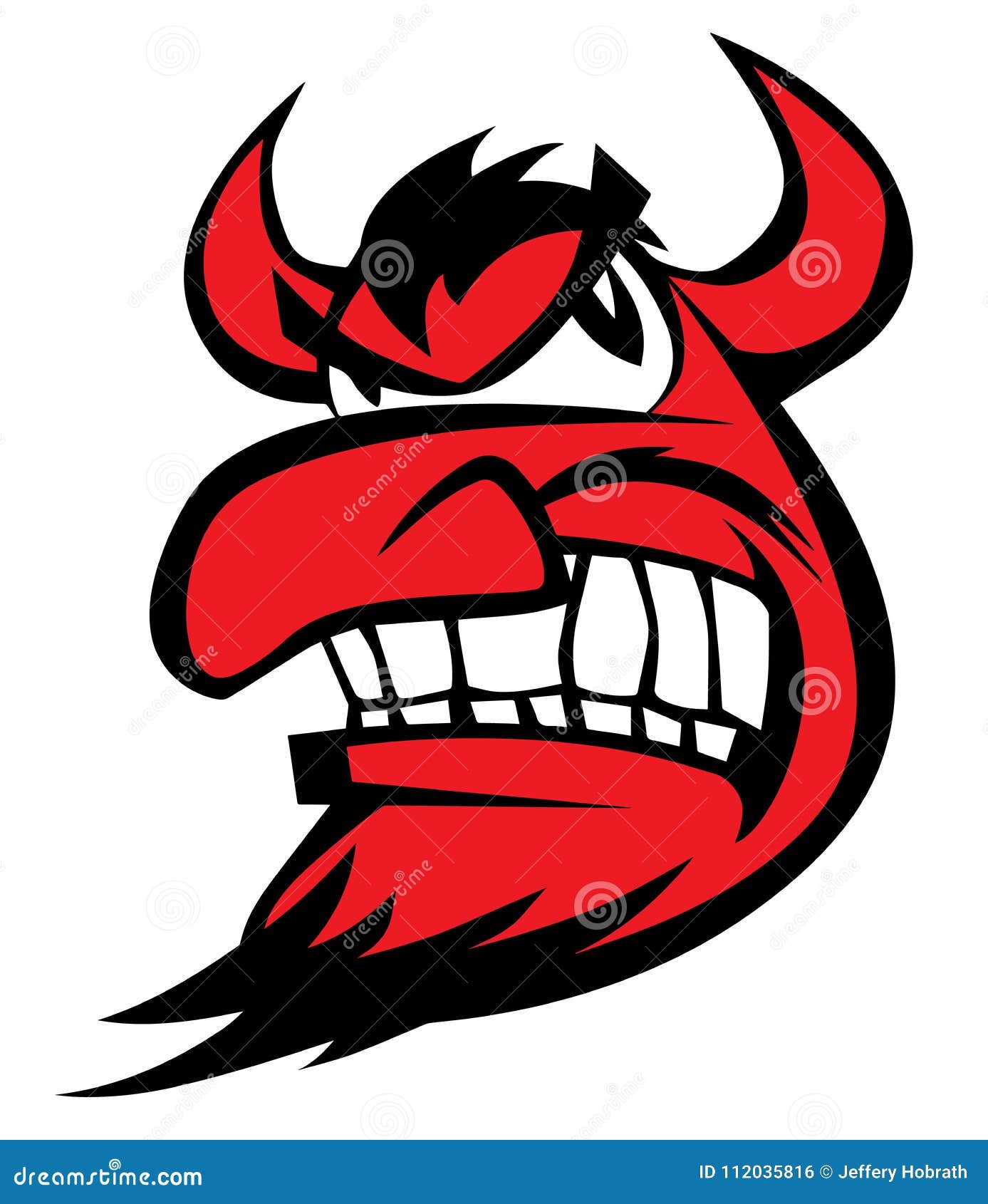 Devil Cartoon Face Vector Illustration Stock Vector - Illustration of ...