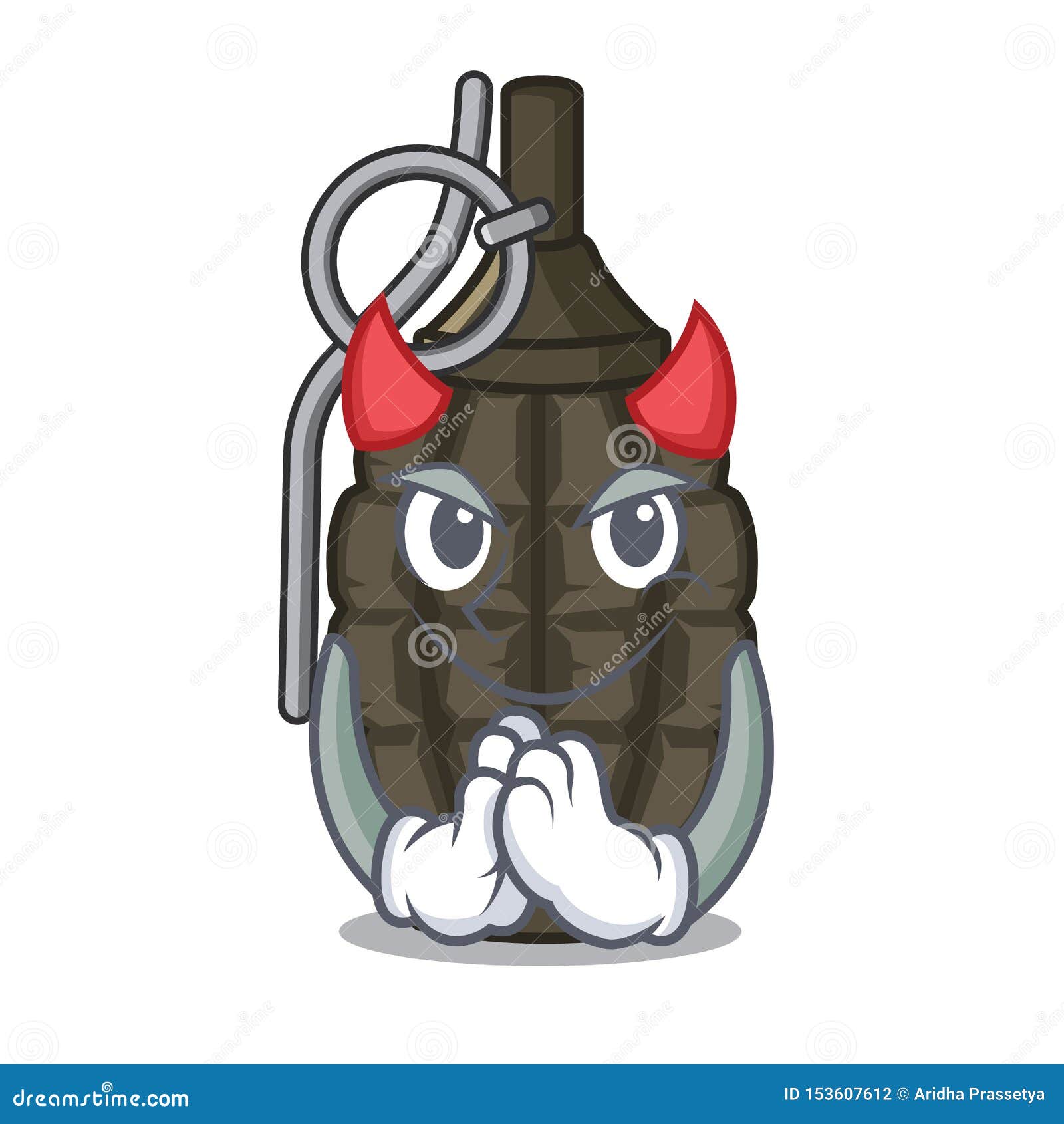 Devil Cartoon Grenade a in the Bag Stock Vector - Illustration of angry ...