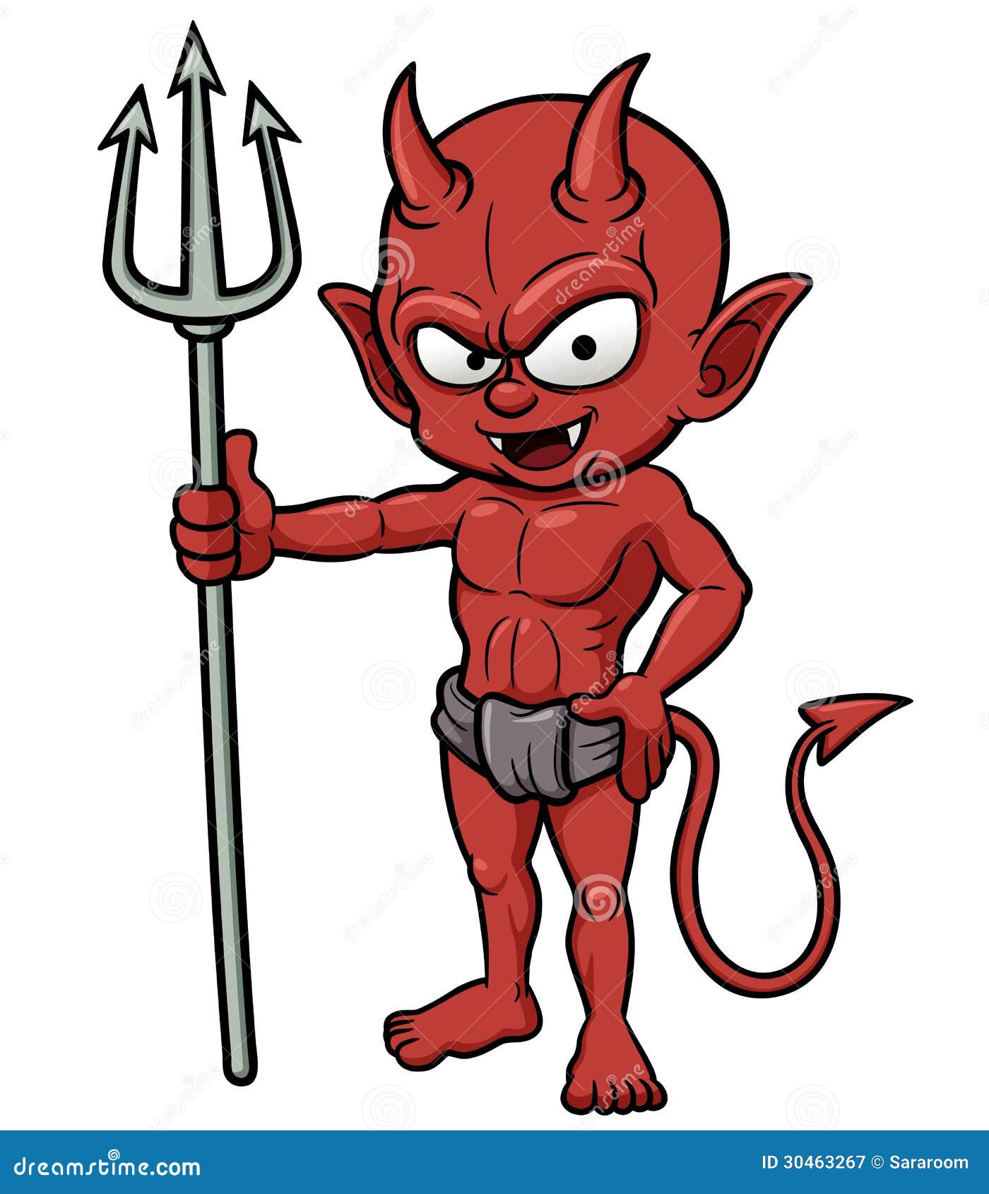 Red Devil Cartoon Emoji Character Holding A Pitchfork Vector ...