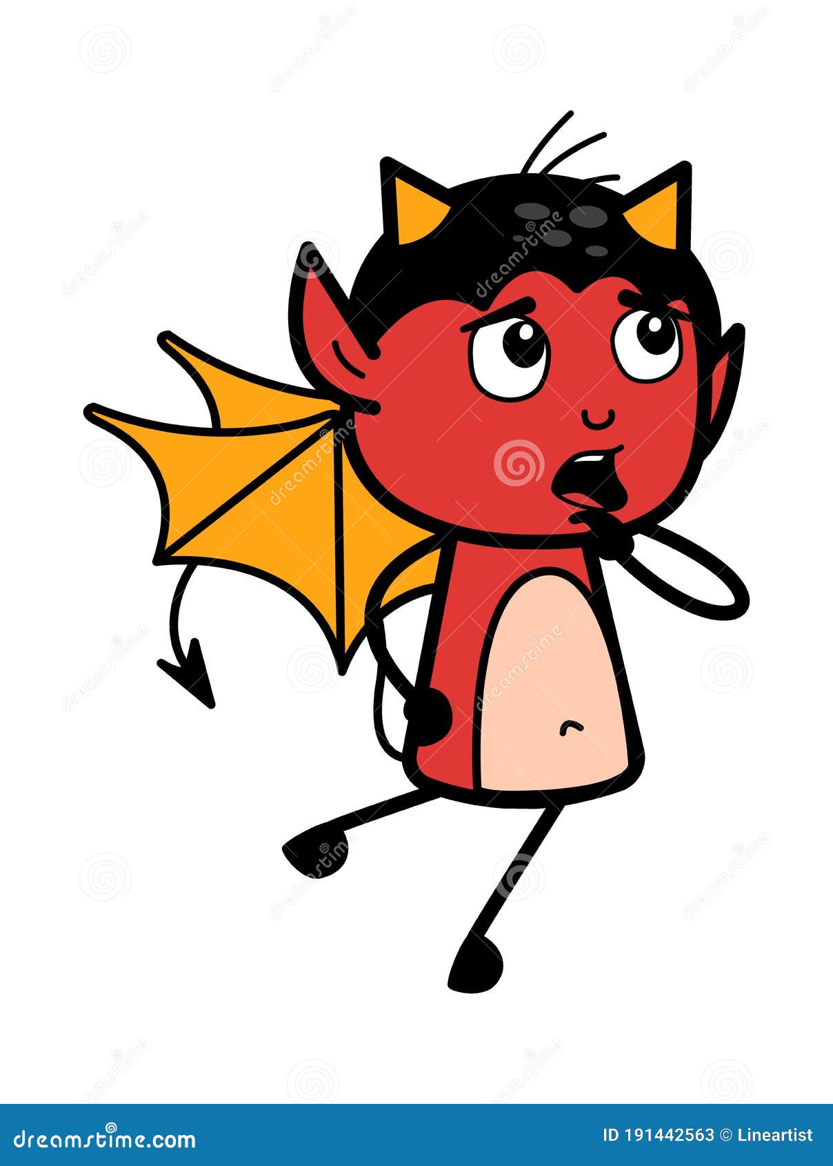 Devil Cartoon wondering stock illustration. Illustration of stress ...