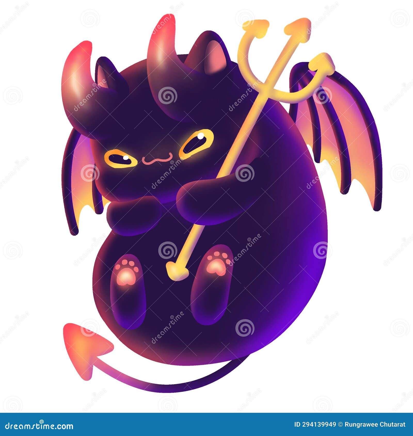 The Devil cat in Halloween stock illustration. Illustration of monster ...