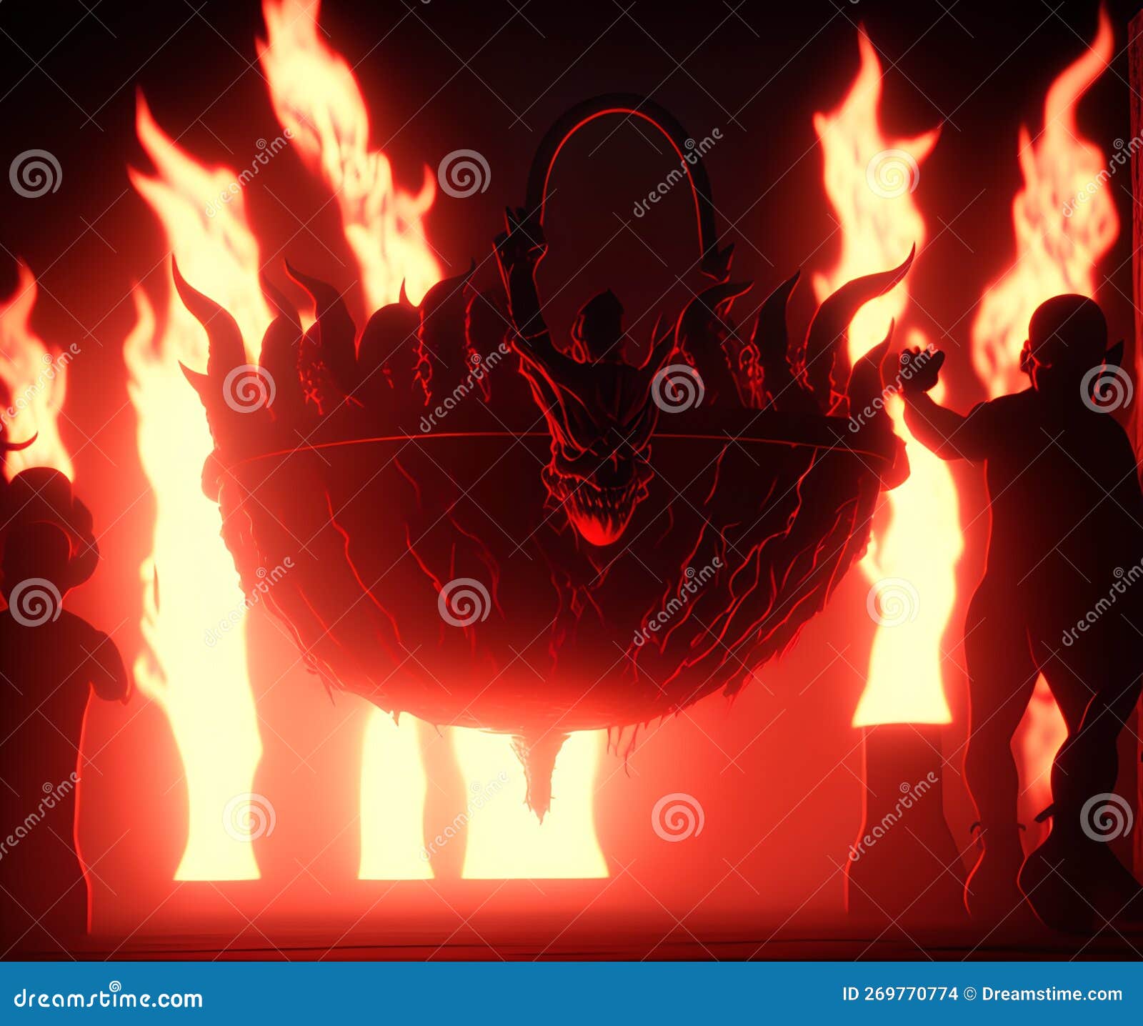 Devil with Cauldron, Generative AI Illustration Stock Illustration ...