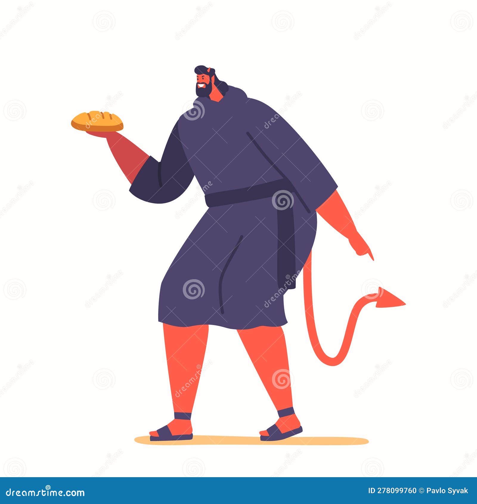 Devil Character with Bread in Hands Symbolizes Satan S Temptation of ...