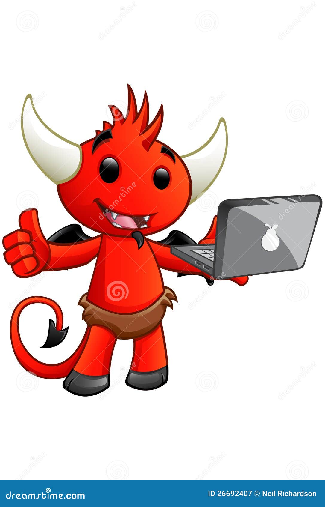 Devil Character - Laptop stock vector. Illustration of character - 26692407