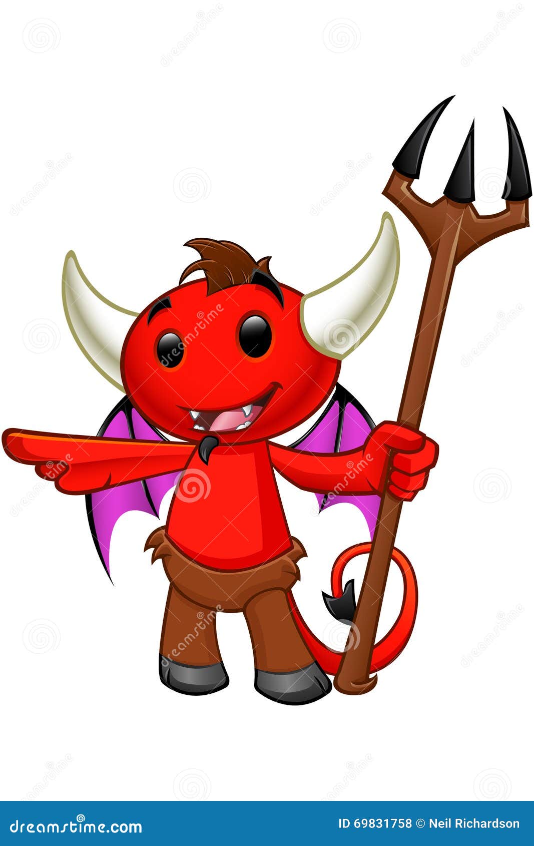 Devil Character - Pointing stock vector. Illustration of symbol - 69831758