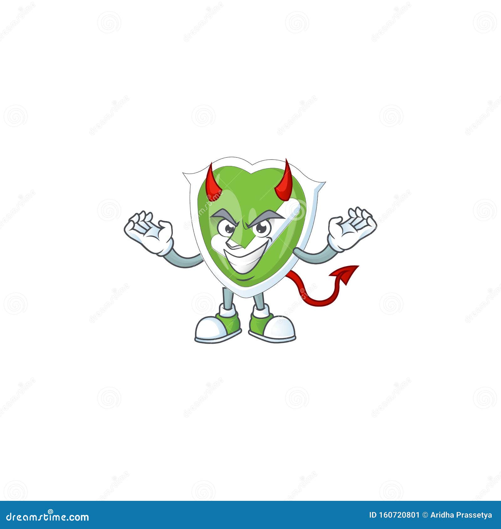 Devil Checkmark Shield with Cartoon Character Shape. Stock Vector ...