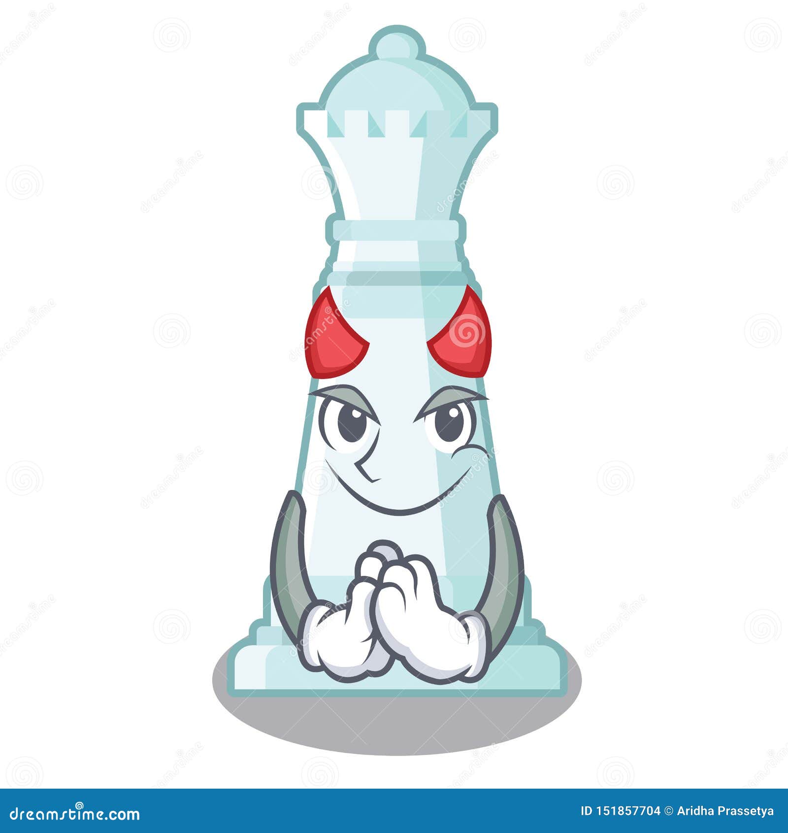 Devil Chess Queen in the Cartoon Shape Stock Vector - Illustration of ...