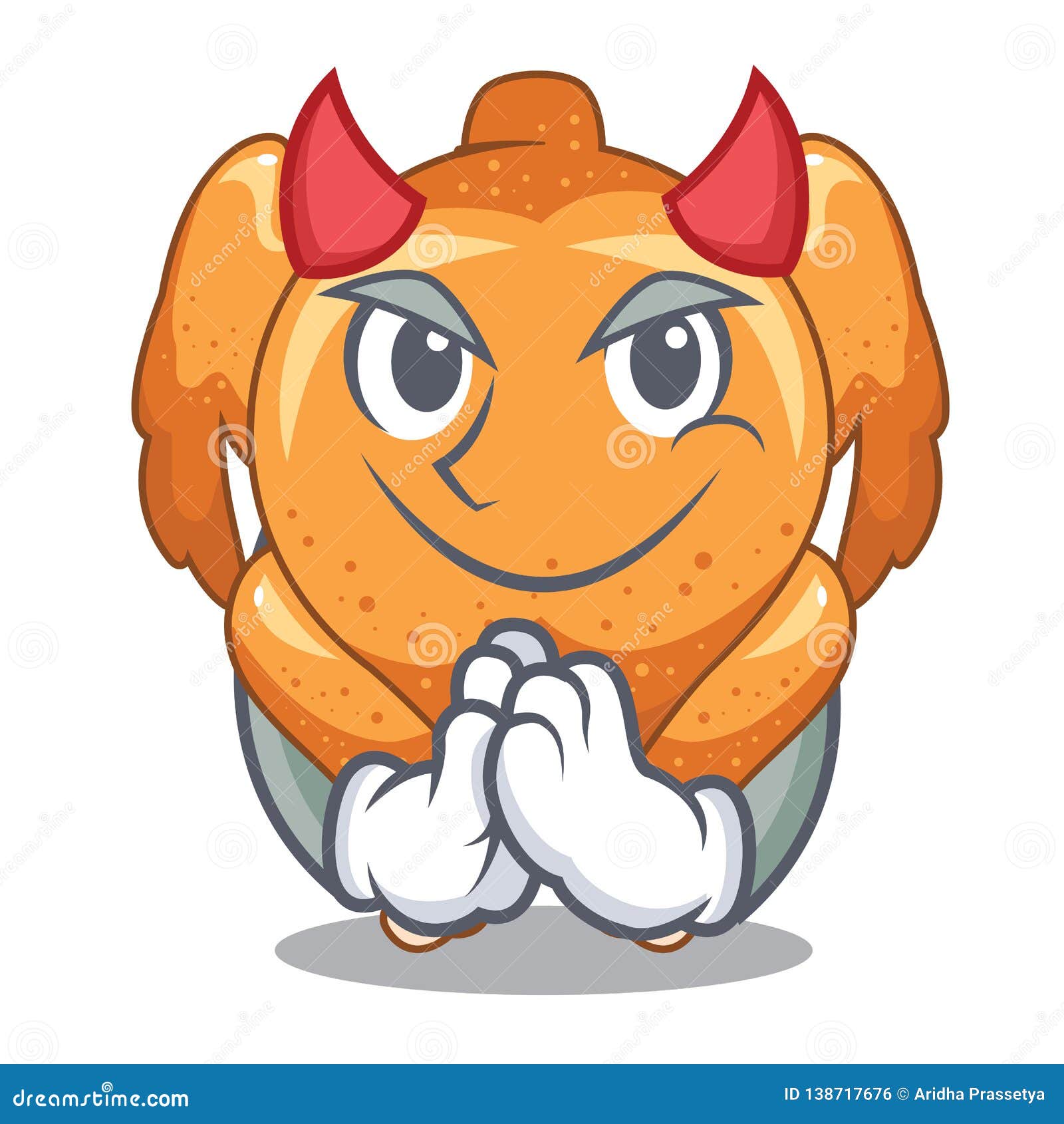 Devil Chicken Biryani Isolated In The Mascot Vector Illustration ...
