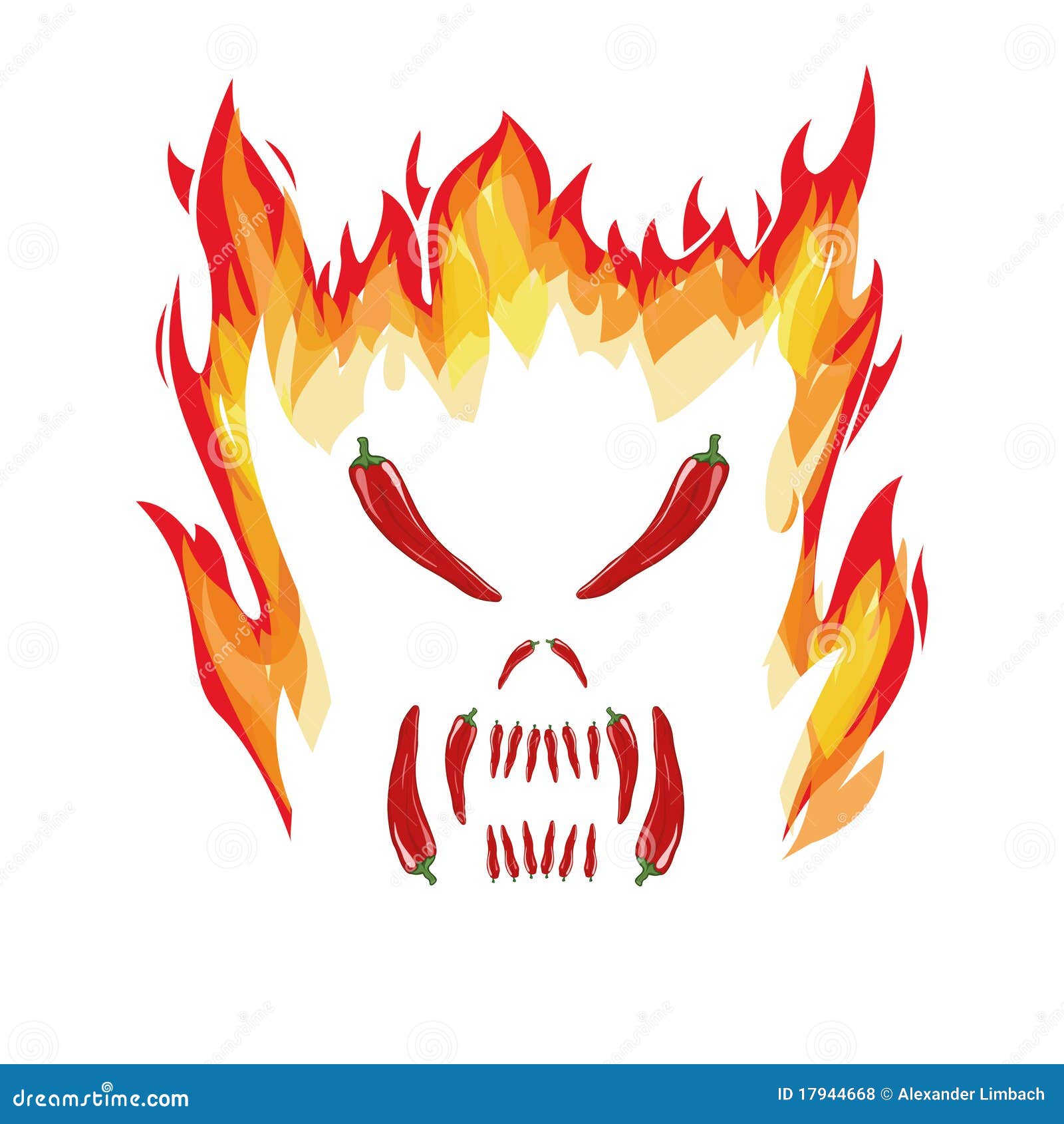 Red Devil Chilli, Mexican Chilli Or JalapeÃ±o Vector Illustration ...