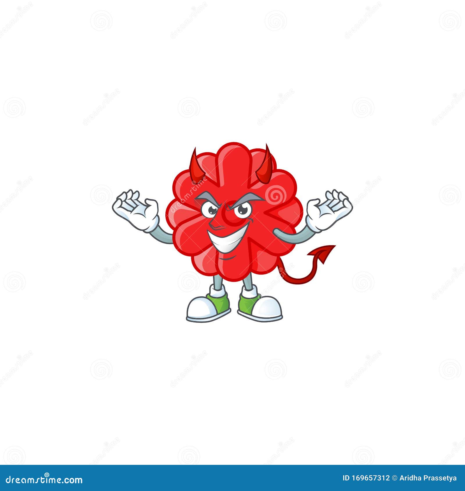 Devil Chinese Red Flower Cartoon Character Design Stock Vector ...