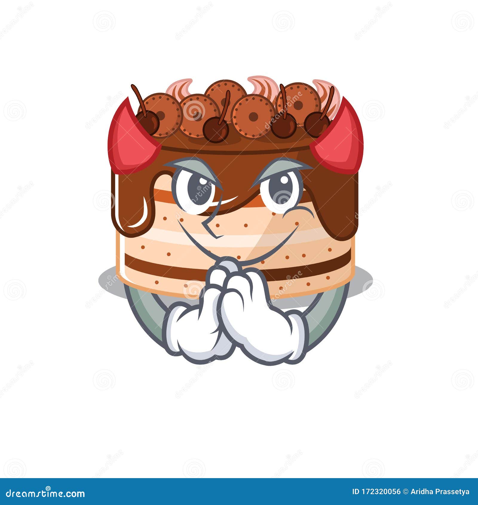 Devil Chocolate Cake Cartoon in Character Design Stock Vector ...