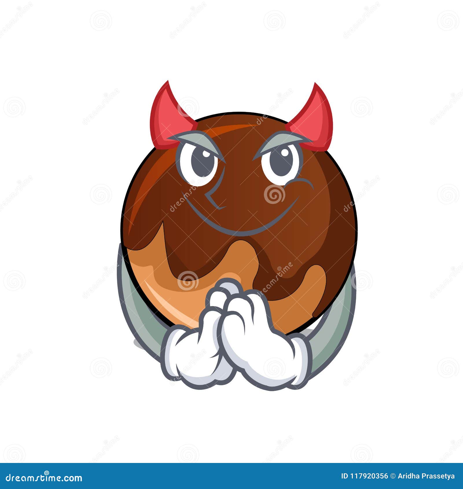 Devil Chocolate Donut Mascot Cartoon Stock Vector - Illustration of ...