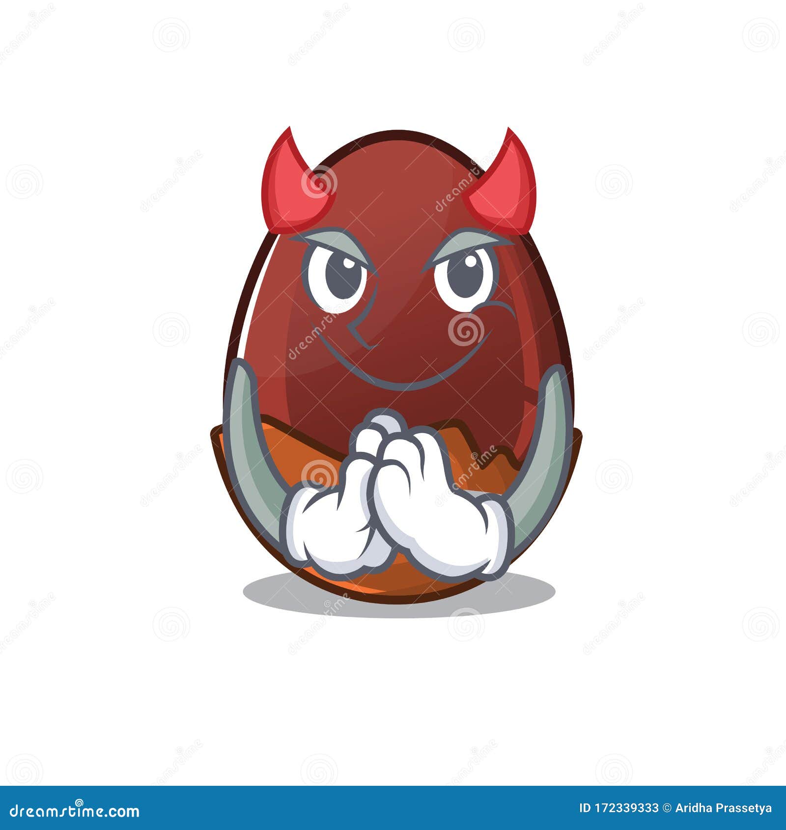 Devil Chocolate Egg Cartoon in Character Design Stock Vector ...