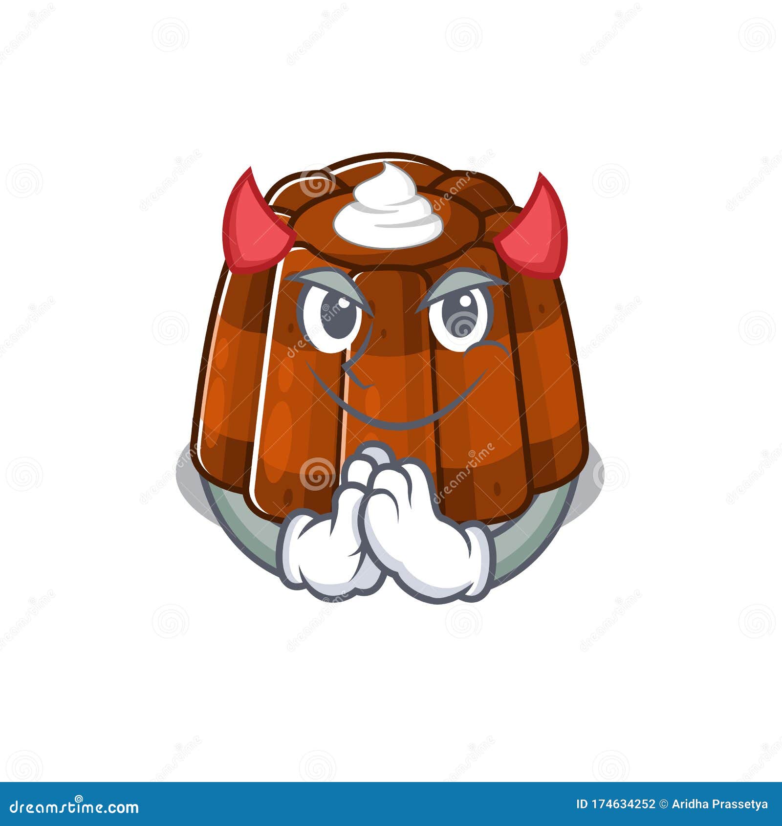 Devil Ika Sushi In The Cartoon Shape Vector Illustration ...