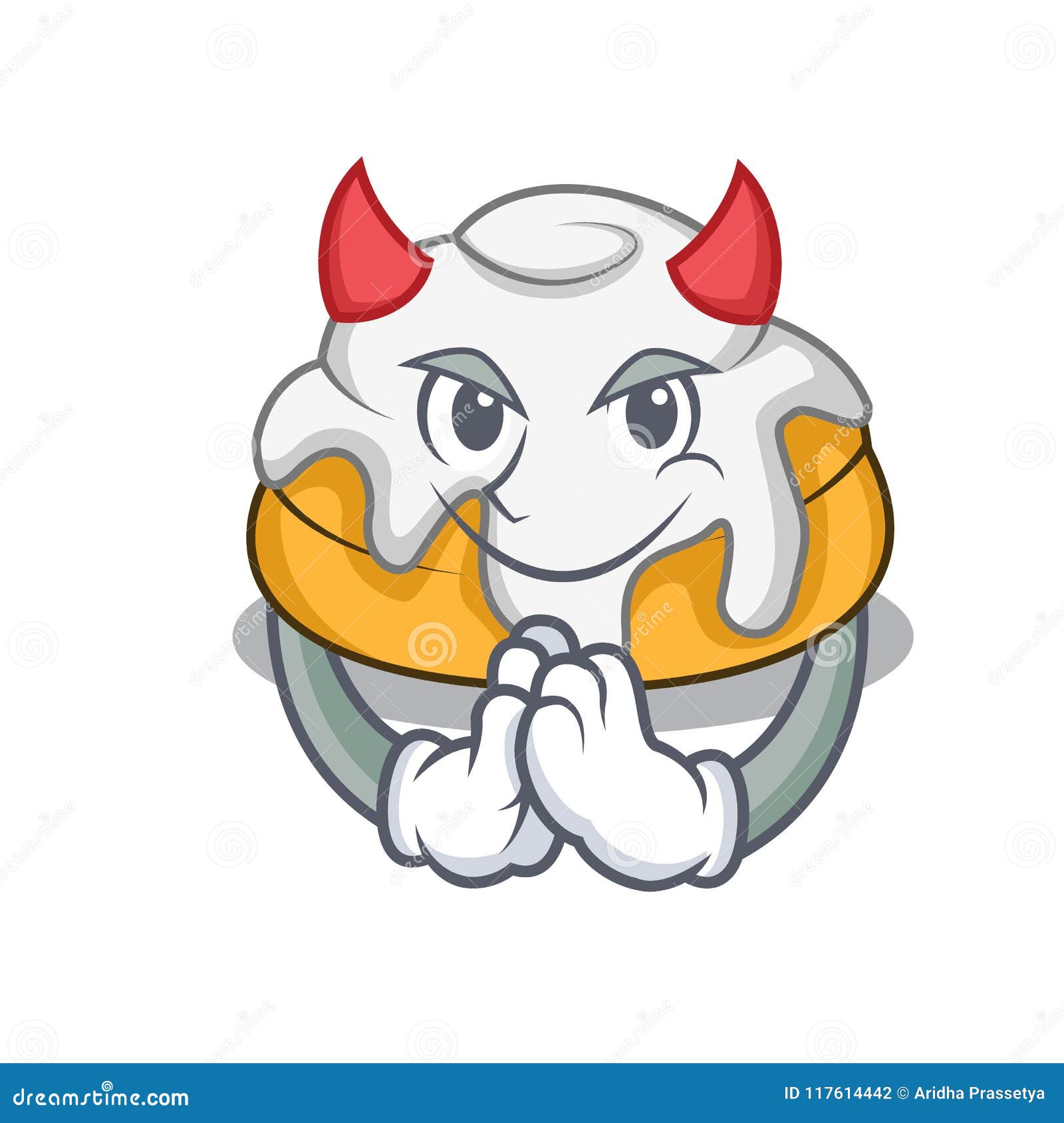 Devil Cinnamon Roll Mascot Cartoon Stock Vector - Illustration of ...