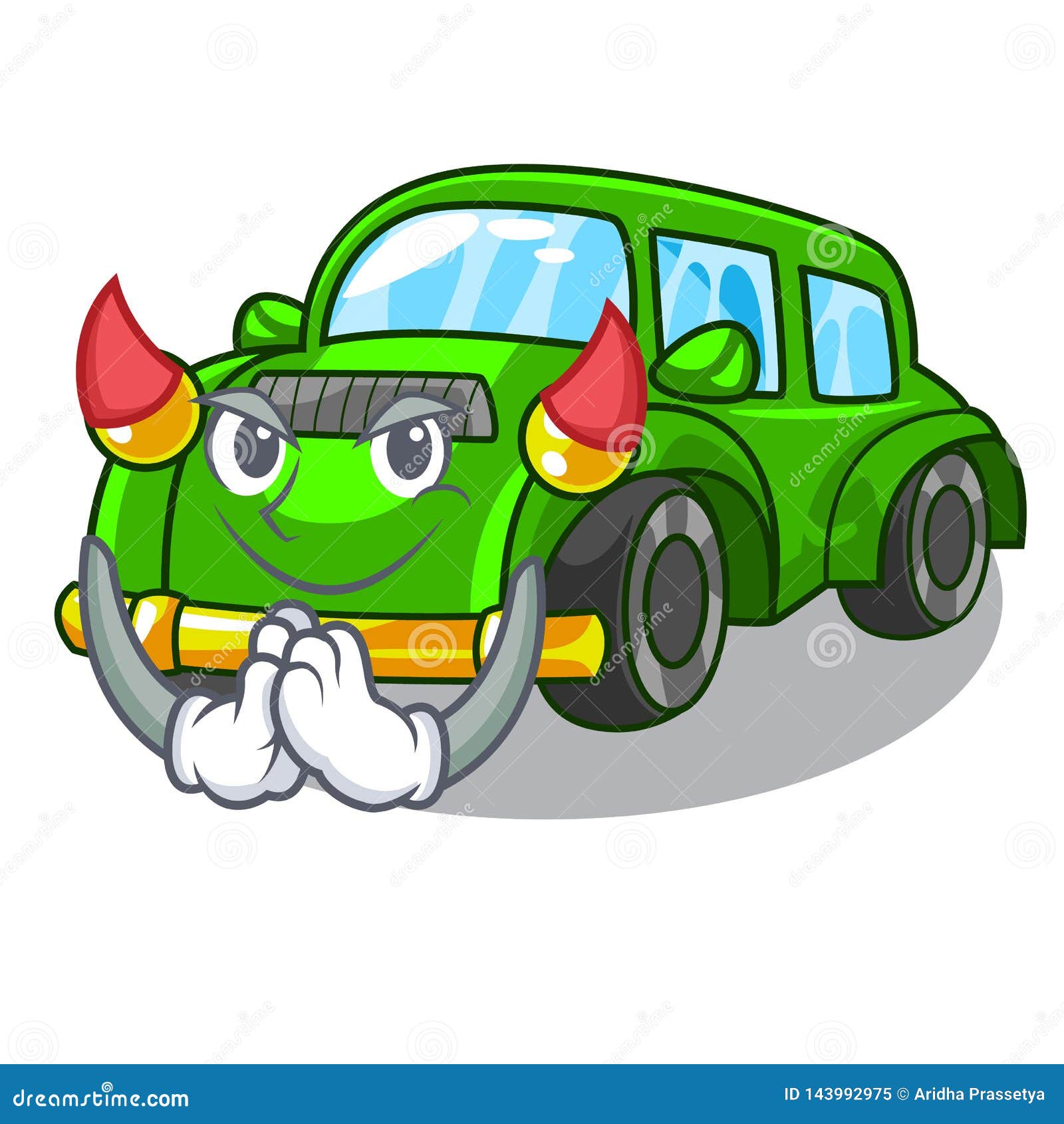 Devil Classic Car in the Shape Mascot Stock Vector - Illustration of ...