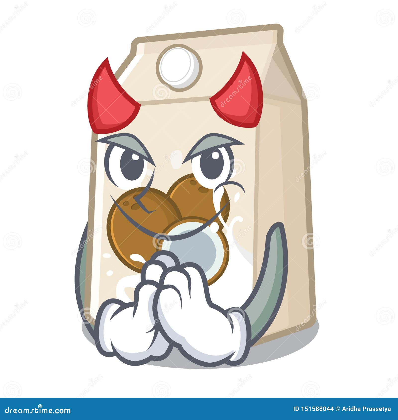 Devil Cococnut Milk in the Mascot Shape Stock Vector - Illustration of ...
