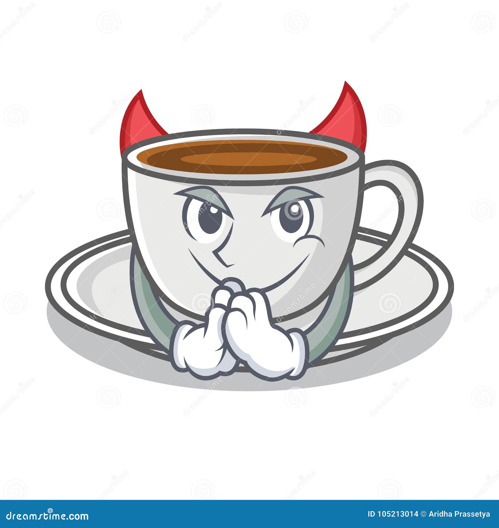 Devil Coffee Vending Machine In A Karakter Vector Illustration ...