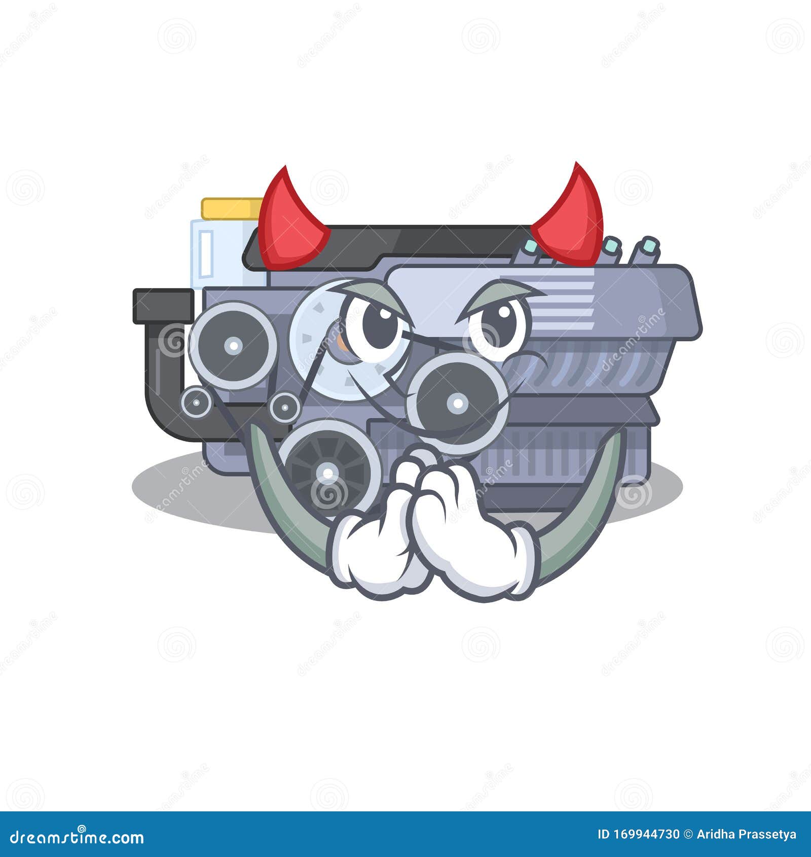 Devil Combustion Engine Cartoon in Character Design Stock Vector ...