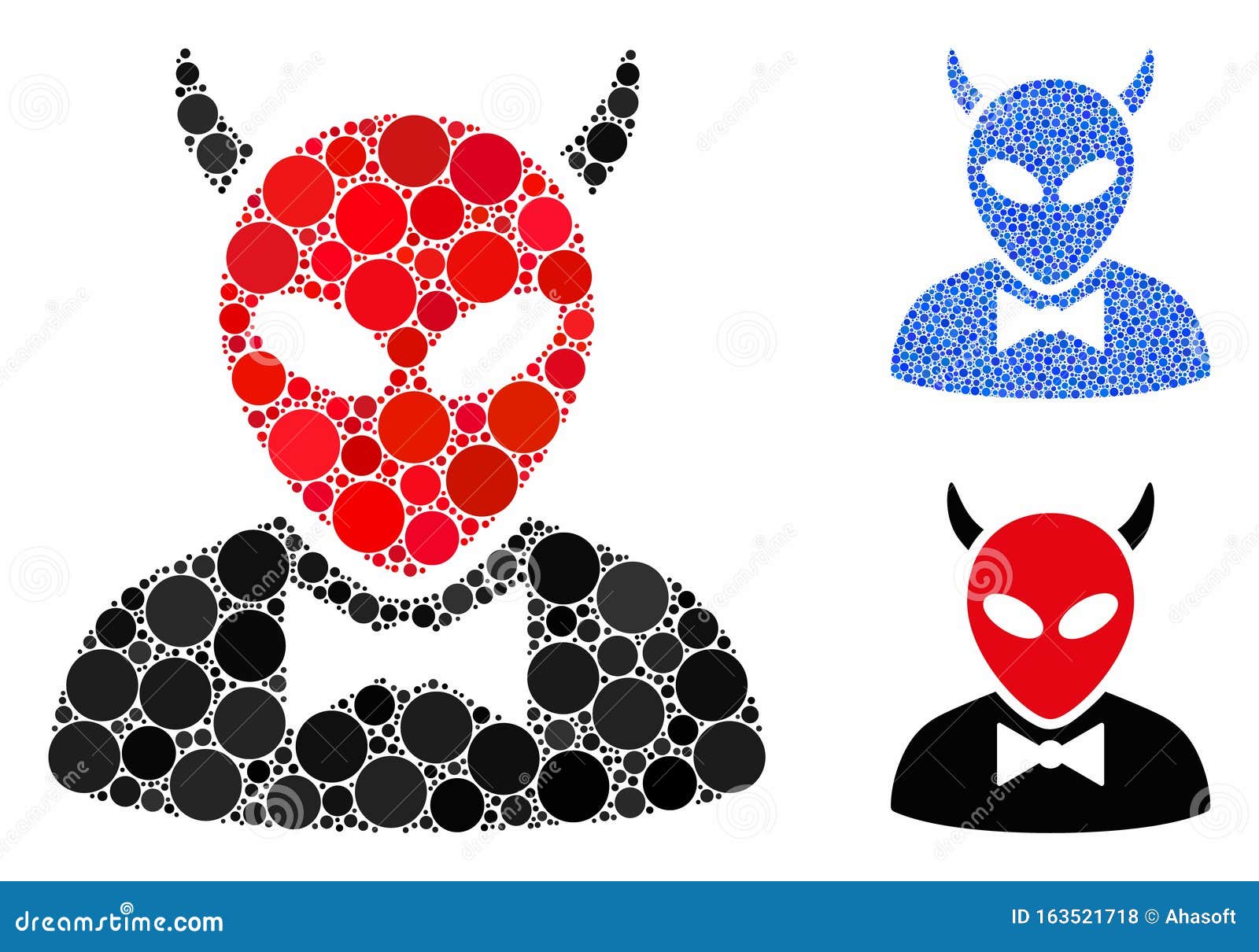 Devil Composition Icon of Circle Dots Stock Illustration - Illustration ...