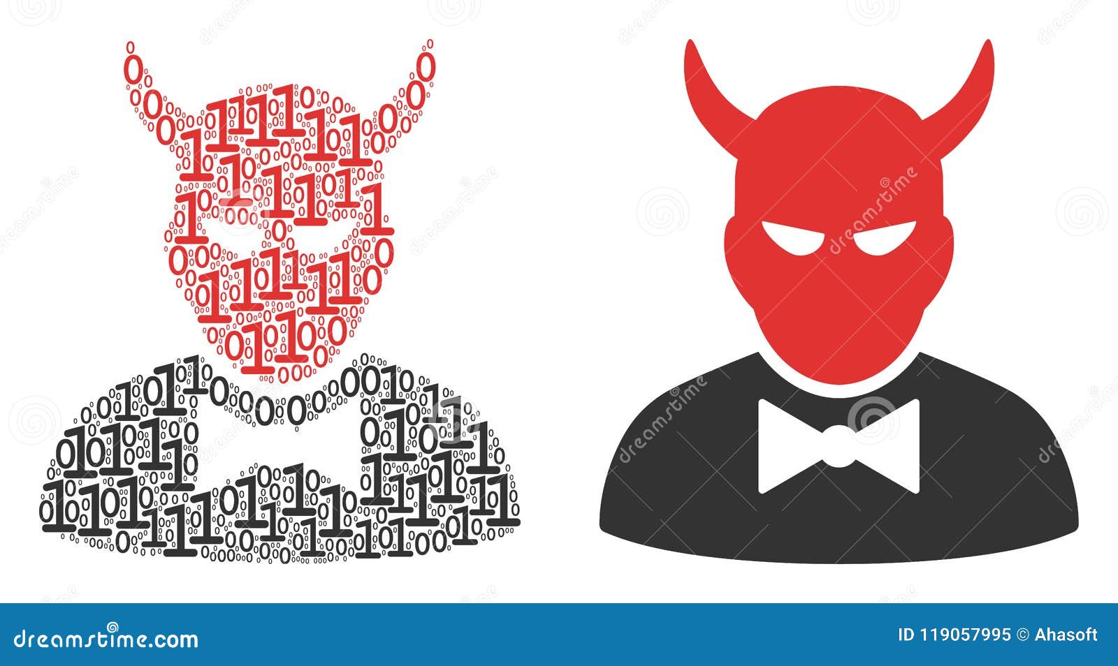 Devil Collage of Binary Digits Stock Vector - Illustration of ...