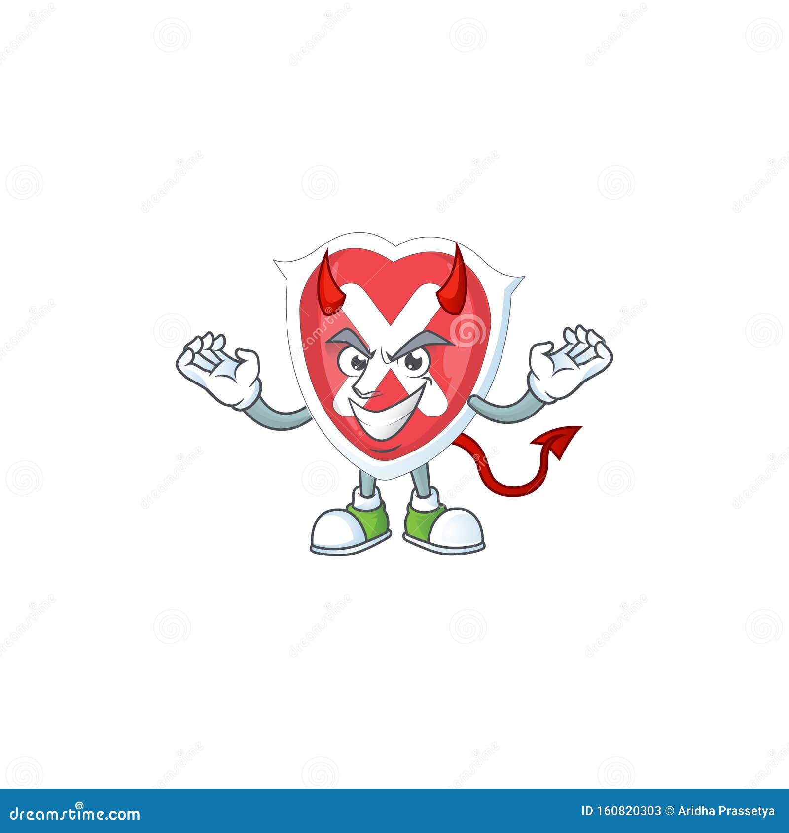 Devil Cross Shield in the Cartoon Character Stock Vector - Illustration ...