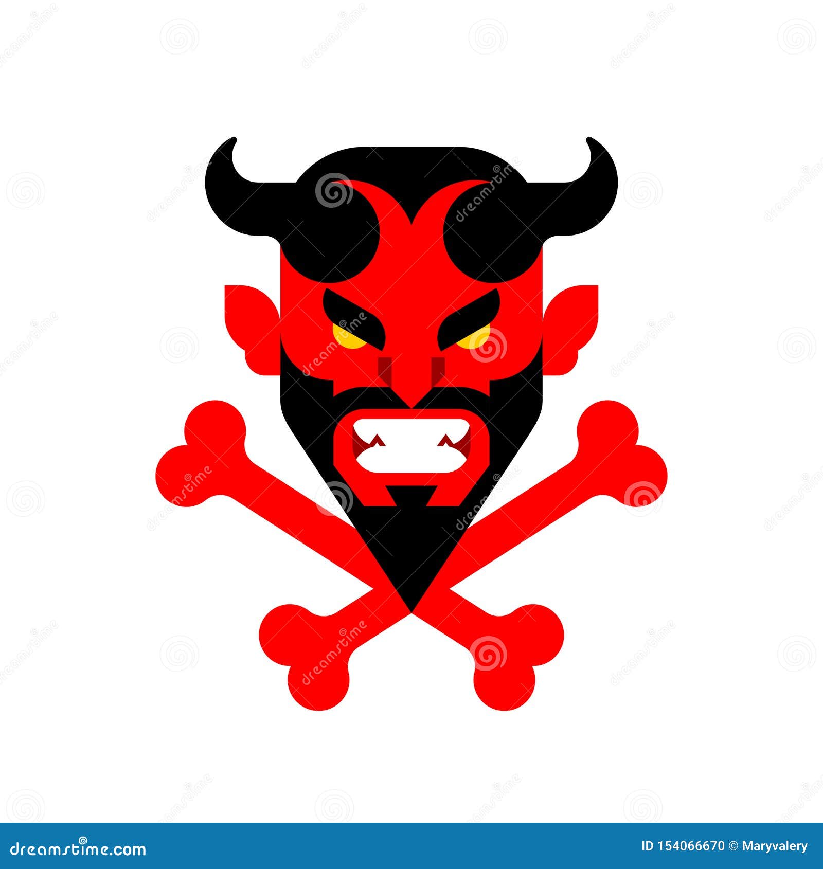 Satan Warning Sign Red. Demon Hazard Attention Symbol. Danger Road Sign ...