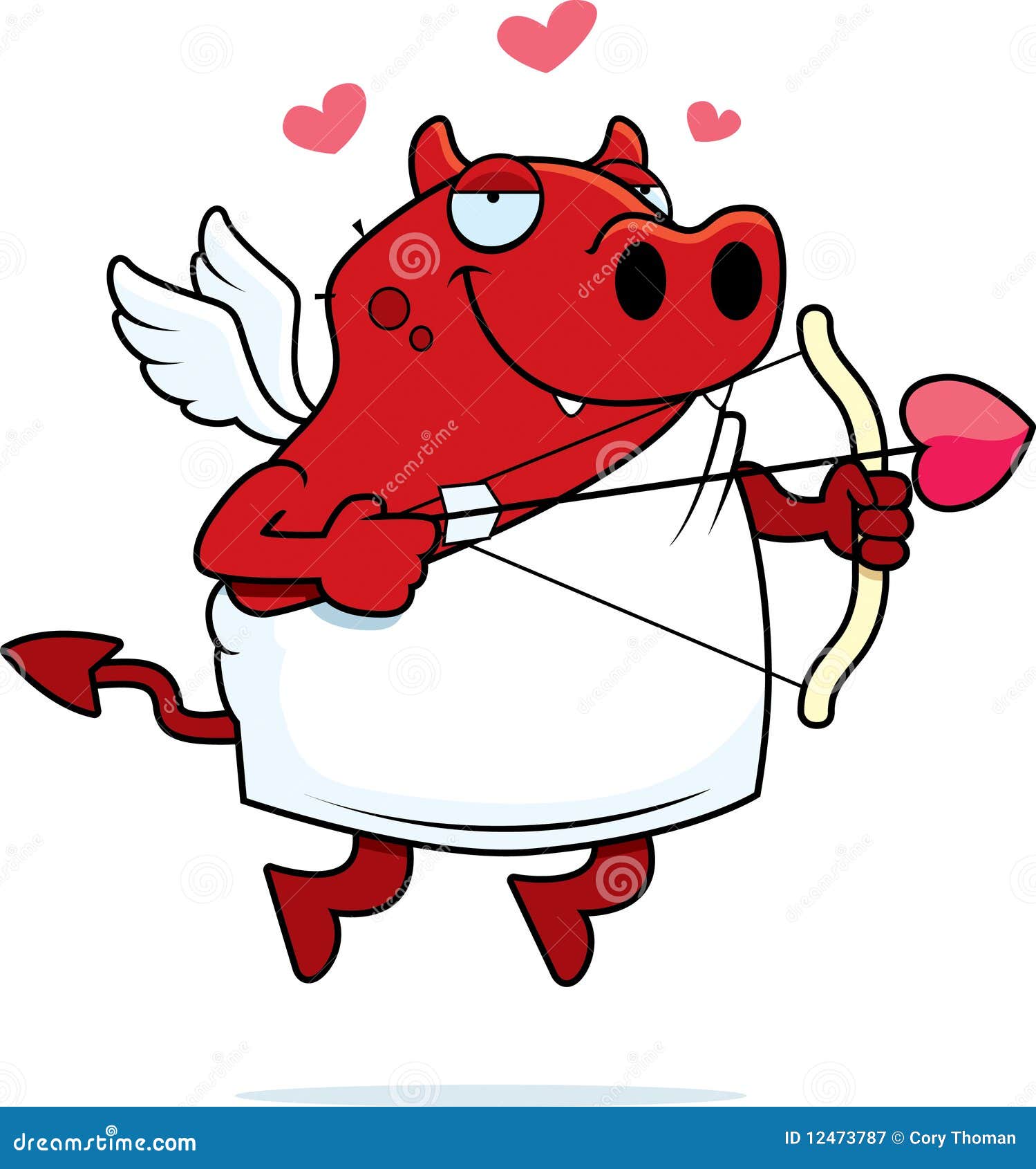 Devil Cupid stock vector. Illustration of cupid, flying - 12473787