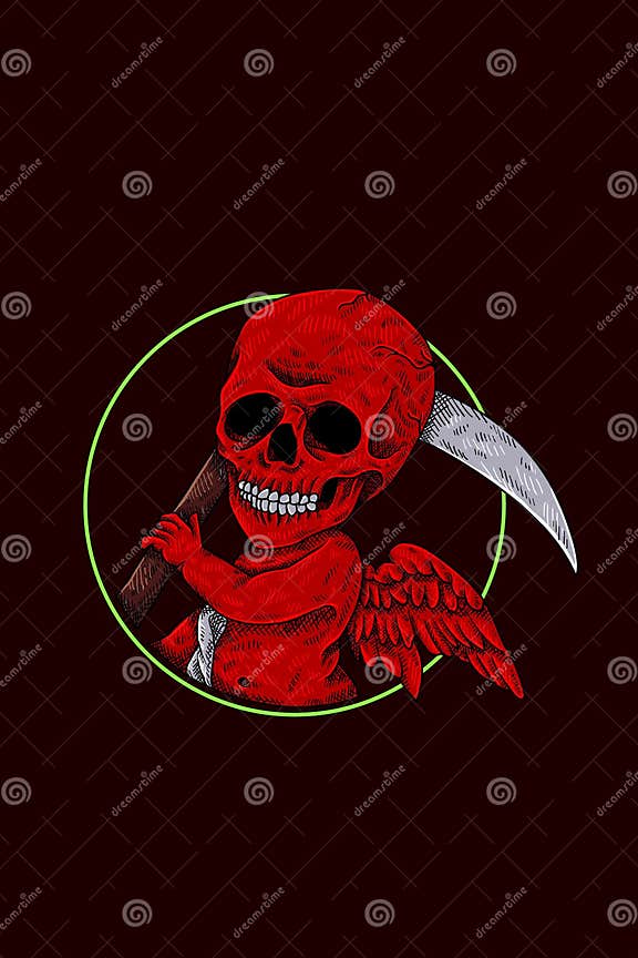 Devil Cupid with Machete Vector Illustration Stock Vector ...
