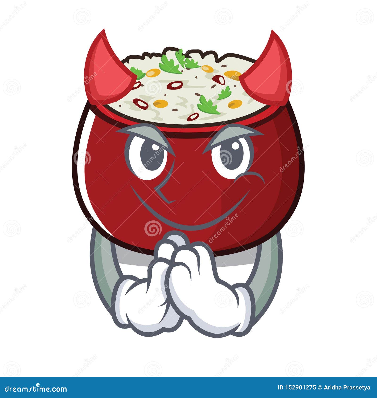 Devil Curd Rice Isolated with the Cartoon Stock Vector - Illustration ...