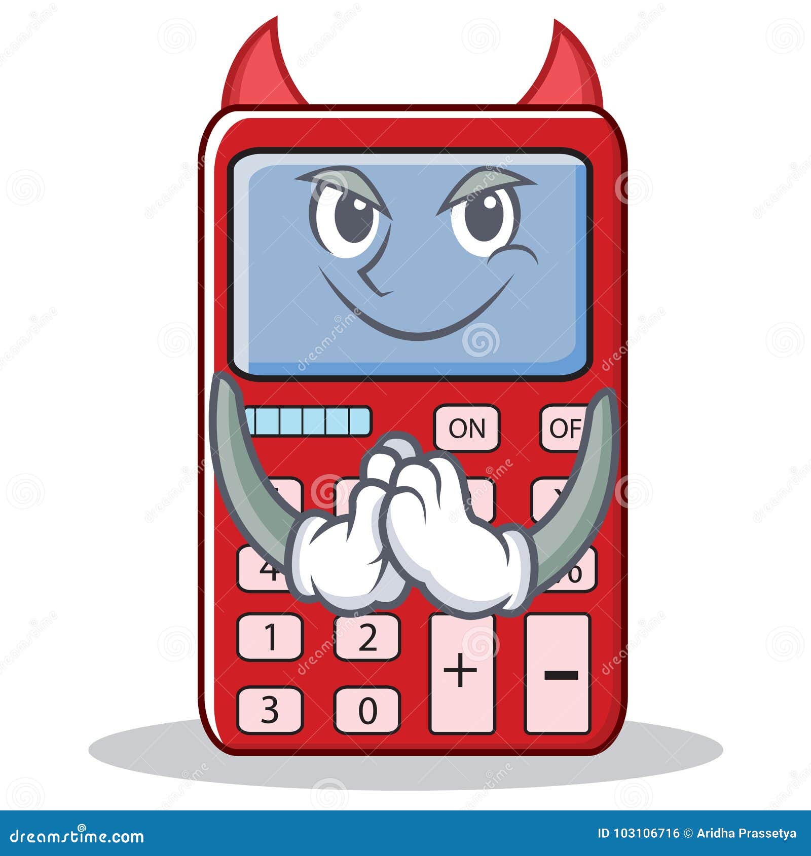 Devil Cute Calculator Character Cartoon Stock Vector - Illustration of ...