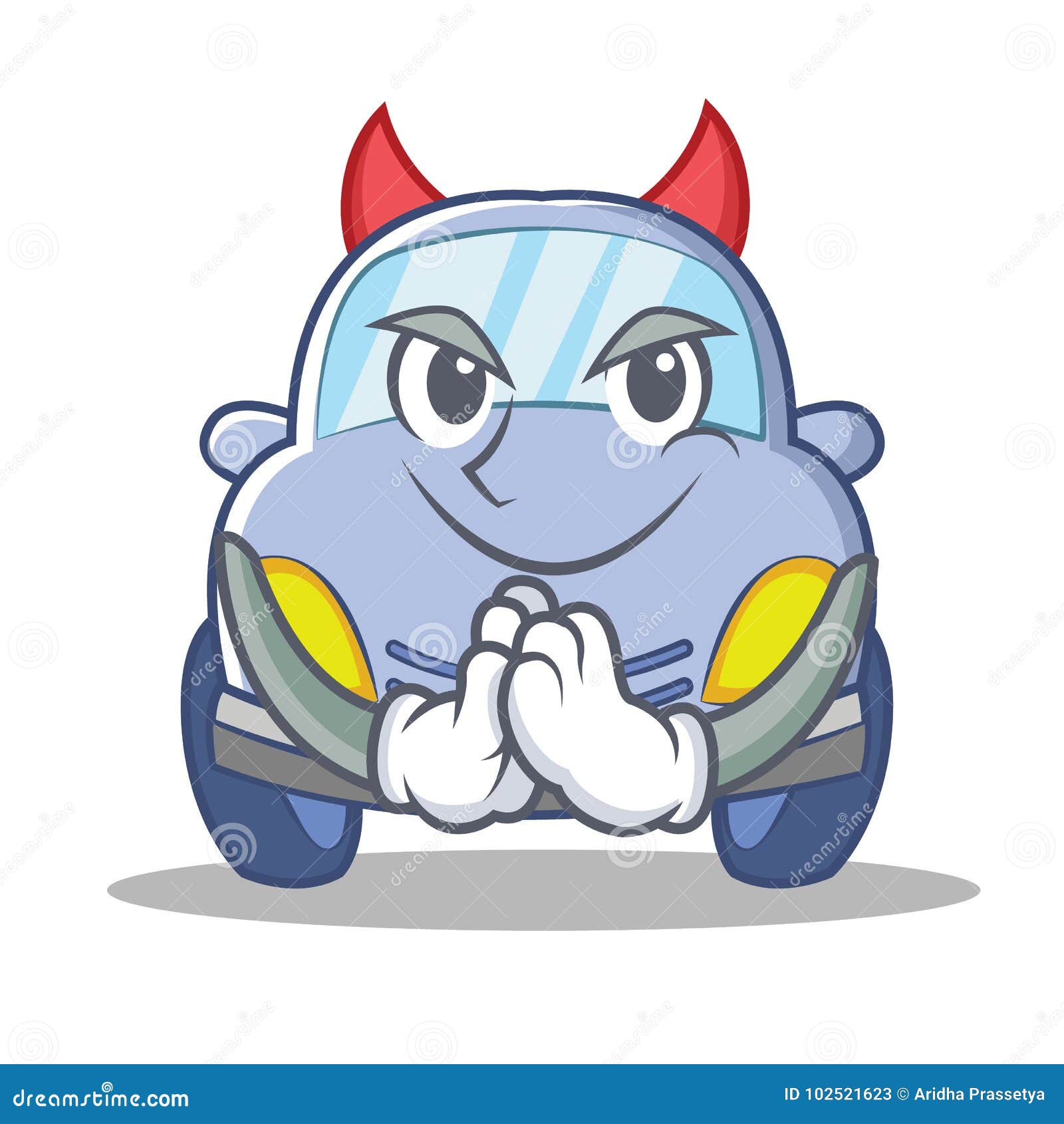 Devil Cute Car Character Cartoon Stock Vector - Illustration of sign ...