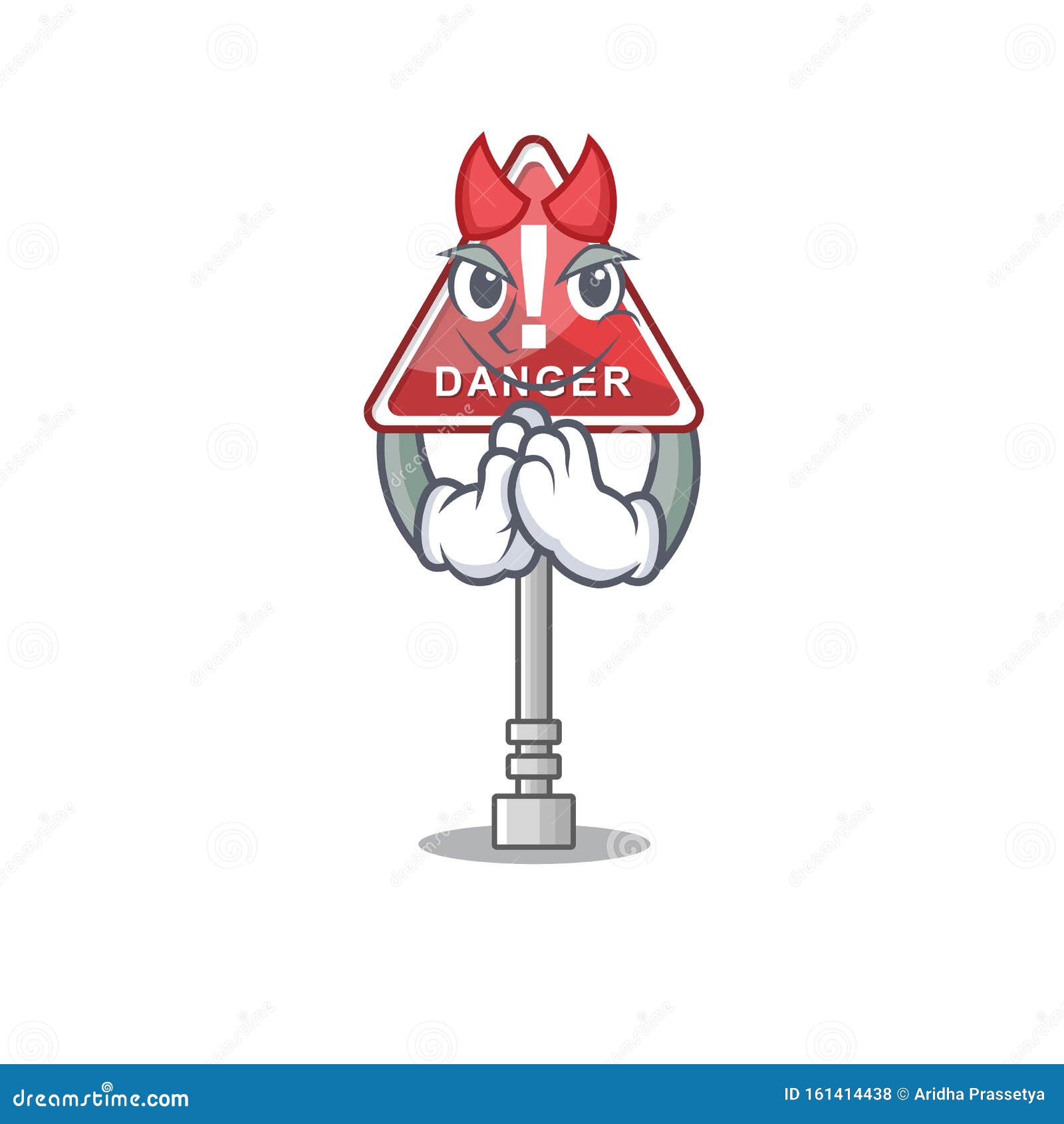 Devil Danger Character in the Mascot Shape Stock Vector - Illustration ...