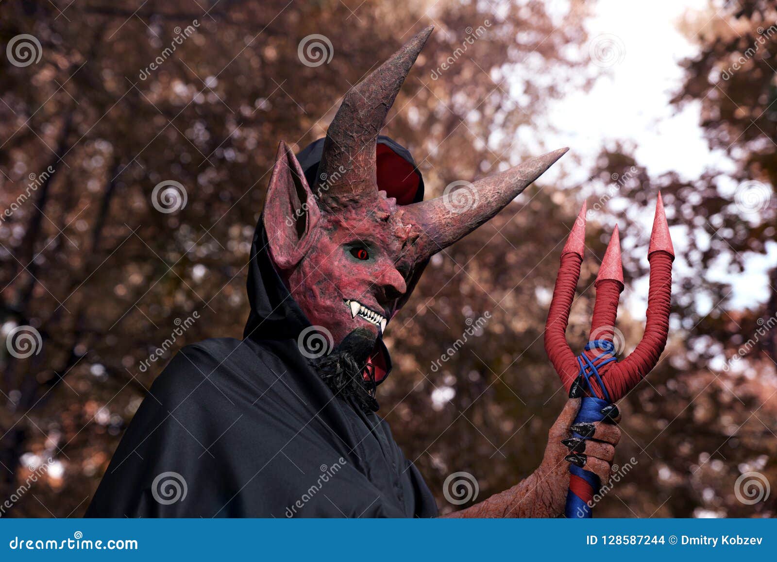 Devil in the dark forest. stock photo. Image of evil - 128587244