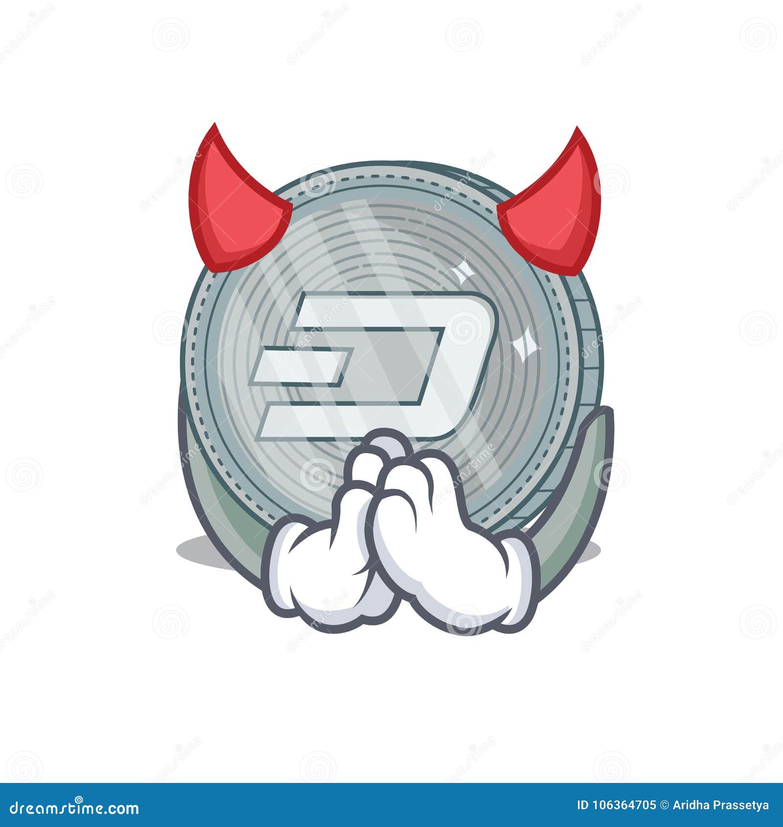 Devil Dash Coin Character Cartoon Stock Vector - Illustration of ...