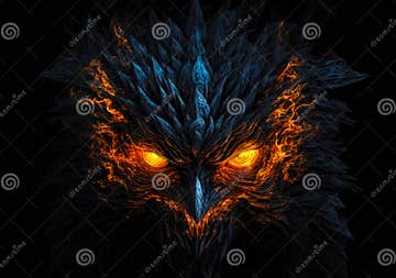 Devil. Demon Head on Fire. AI Generated Stock Illustration ...