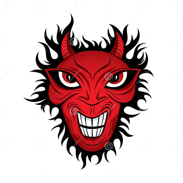 Devil Demon Horror Face Illustration Stock Illustration - Illustration ...