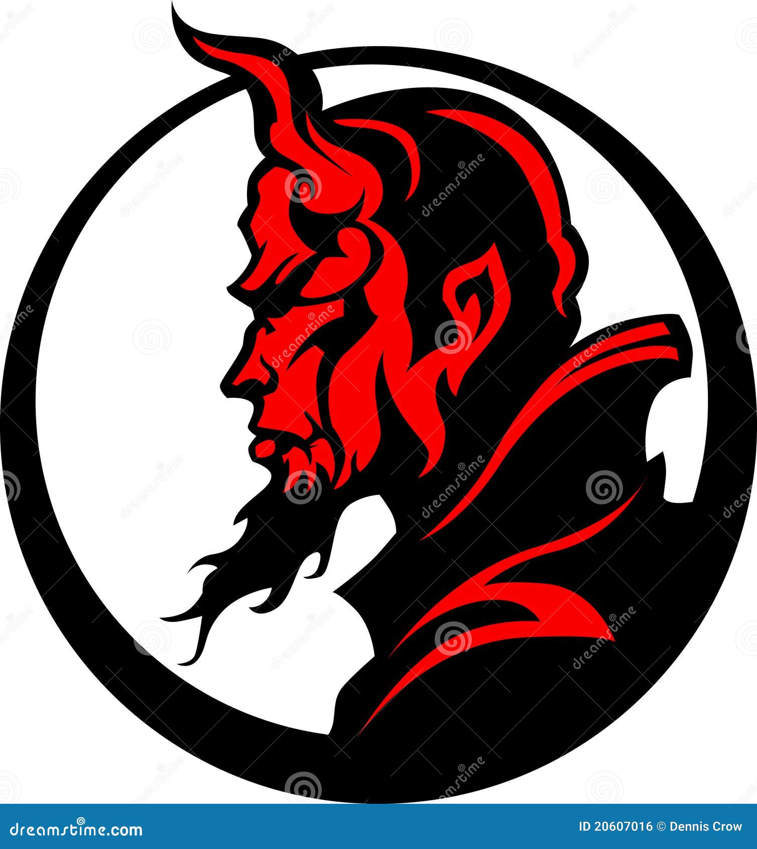 Devil Demon Mascot Head Vector Illustration Stock Vector - Illustration ...