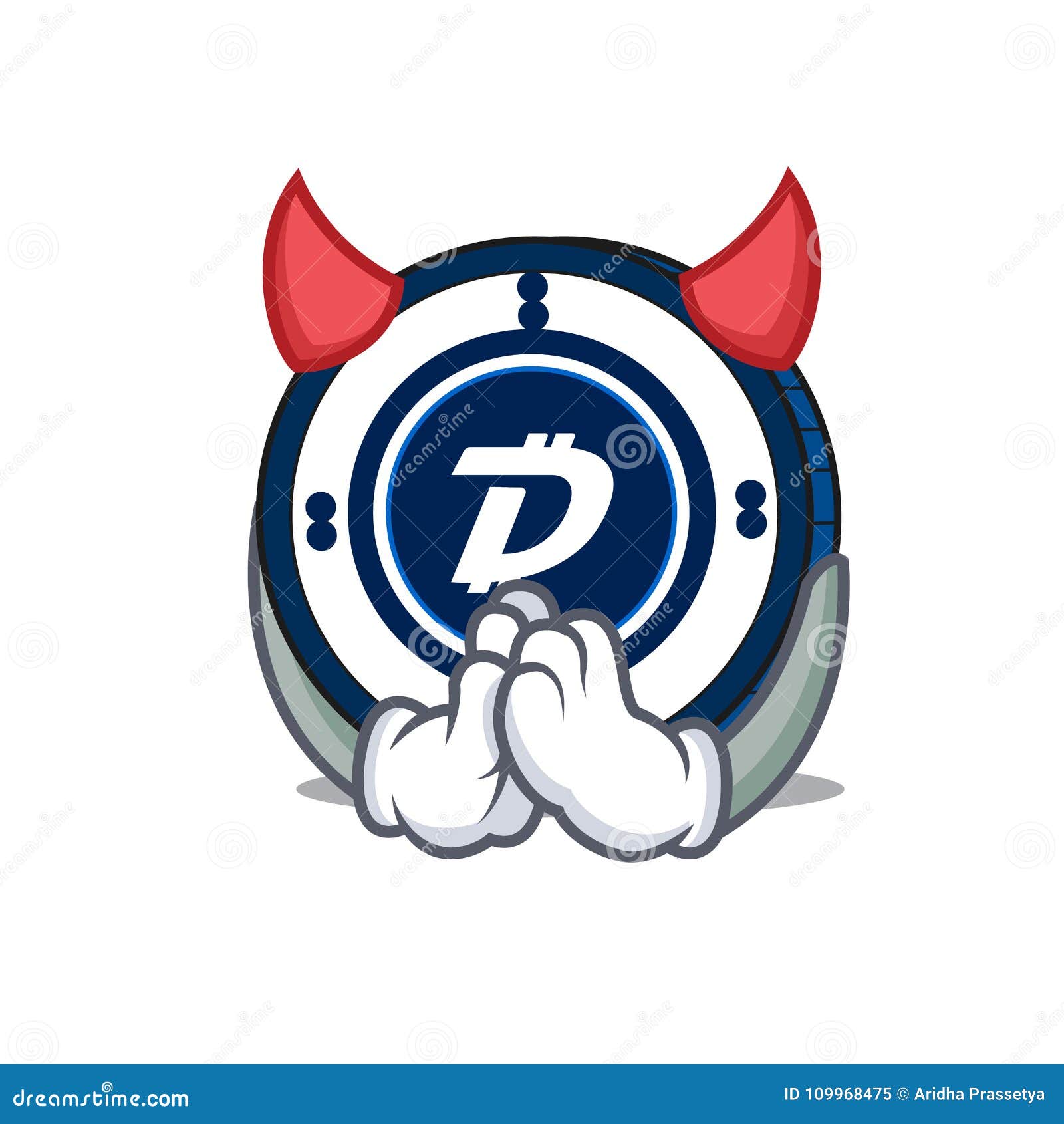 Devil Digibyte Coin Mascot Cartoon Editorial Image - Illustration of ...