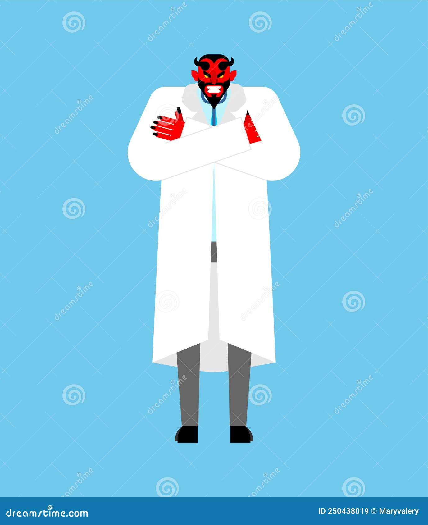 Devil Doctor. Doctor Satan in White Coat Stock Vector - Illustration of ...