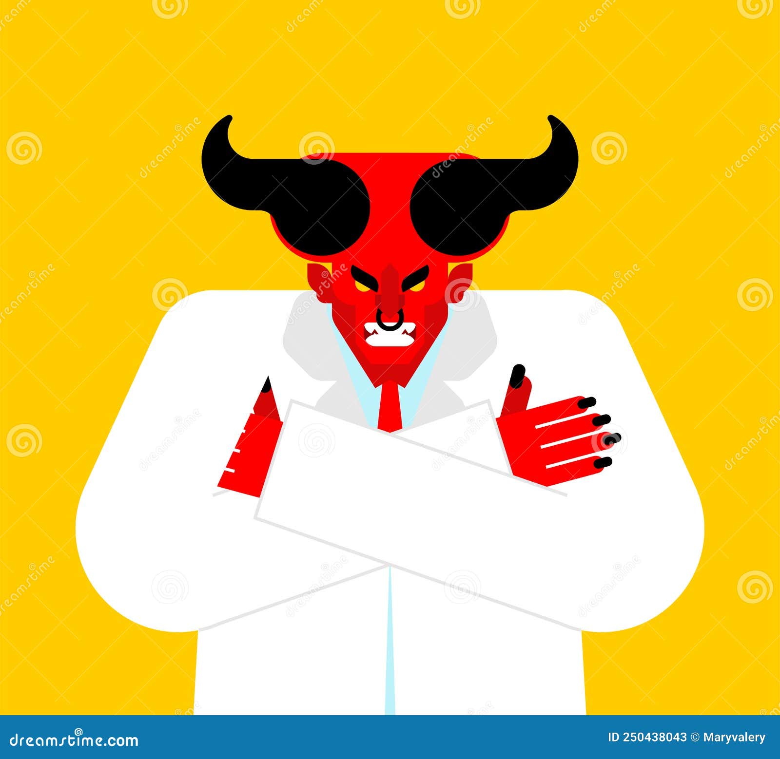 Devil Doctor. Doctor Satan in White Coat Stock Vector - Illustration of ...