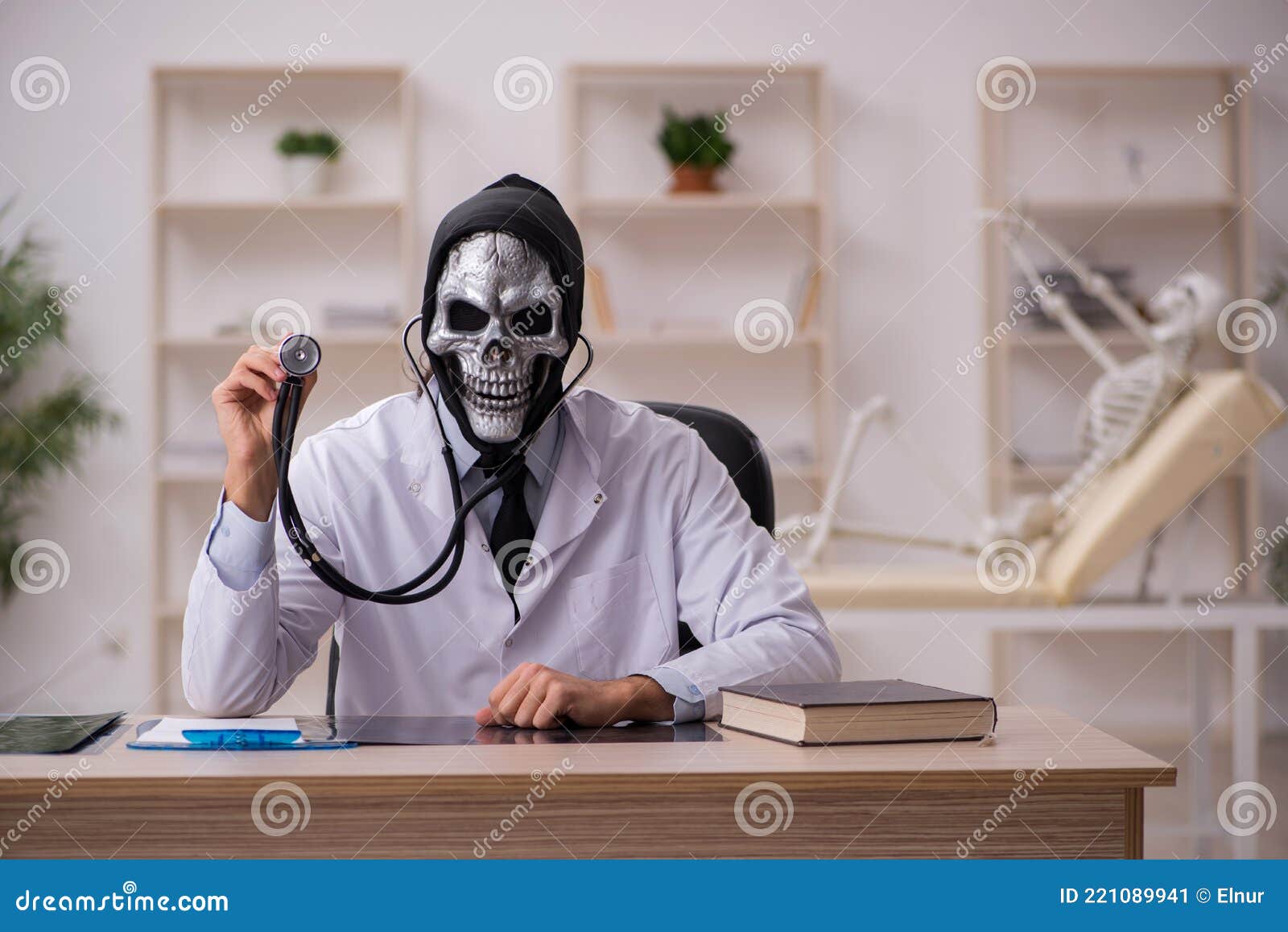 Devil Doctor Working in the Clinic Stock Image - Image of devil ...