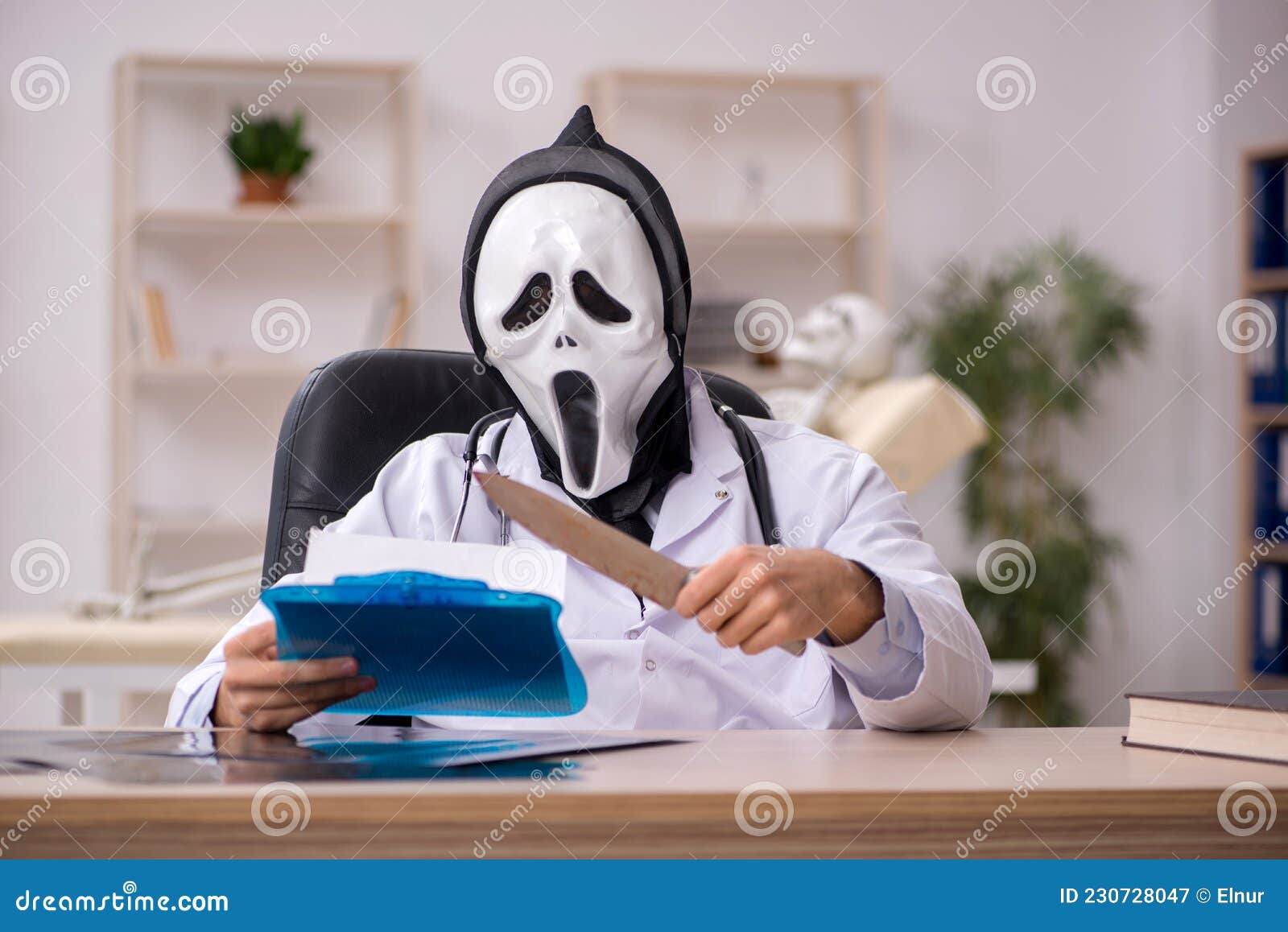 Devil Doctor Working in the Clinic Stock Image - Image of spooky, devil ...